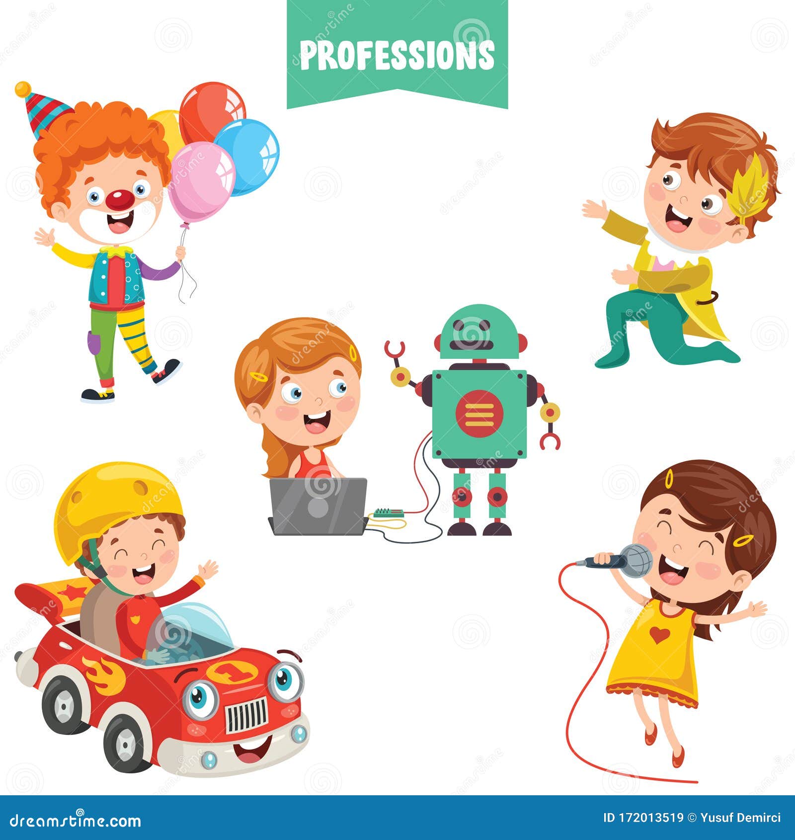 Cartoon Characters of Different Professions Stock Vector - Illustration ...