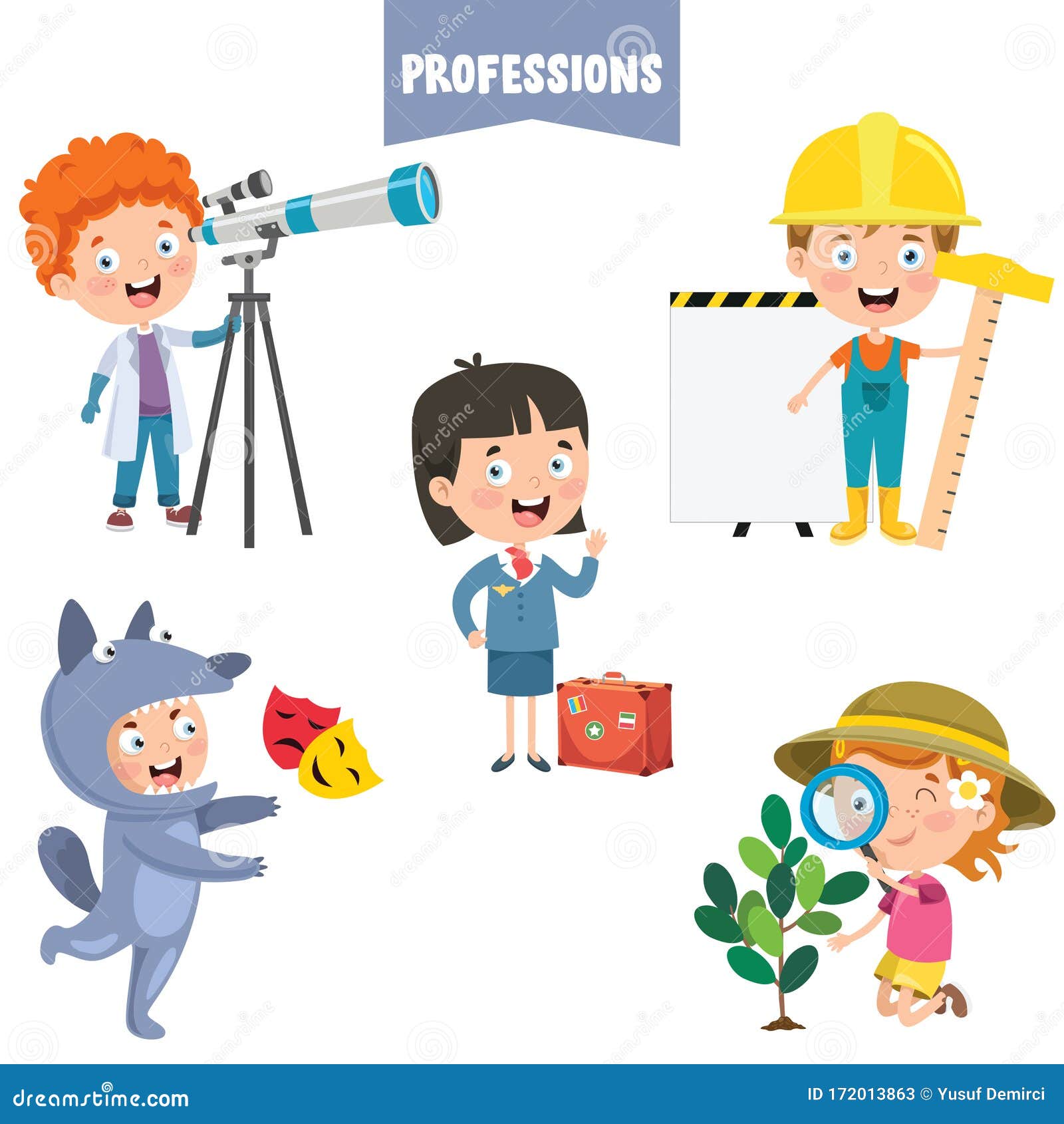 Cartoon Characters Of Different Professions | CartoonDealer.com #172013863