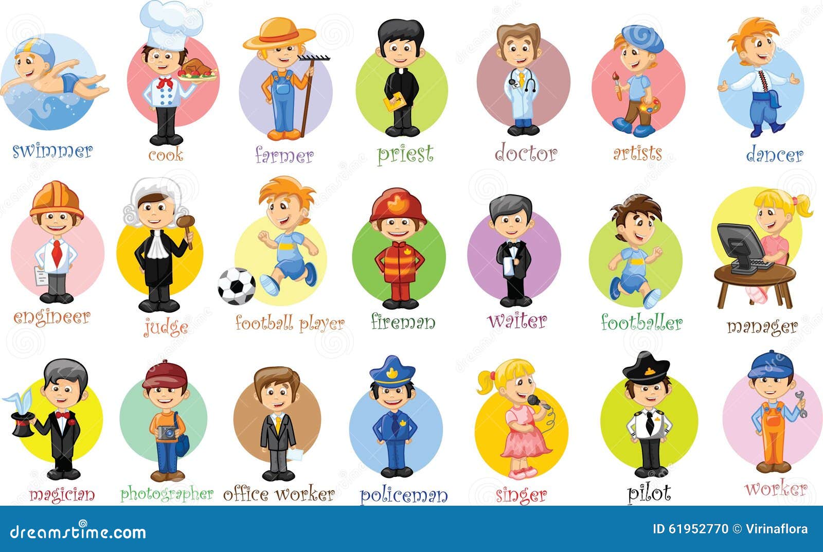 Cartoon Characters of Different Professions, Vector Stock Vector ...