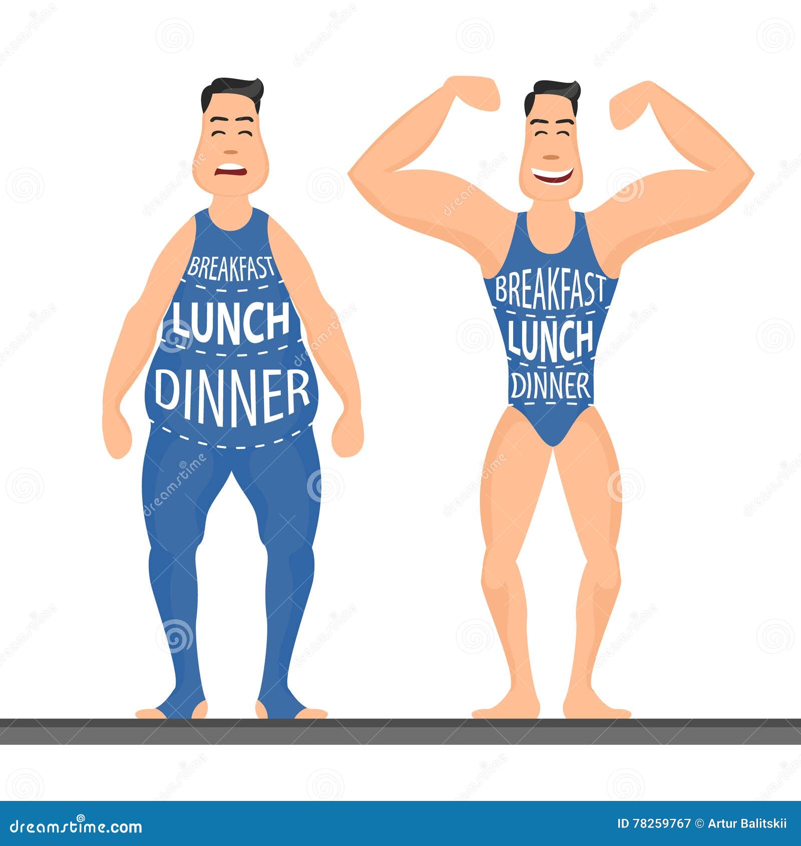 Cartoon Characters, Different Stages, Fat Problems, Strong Sport and ...