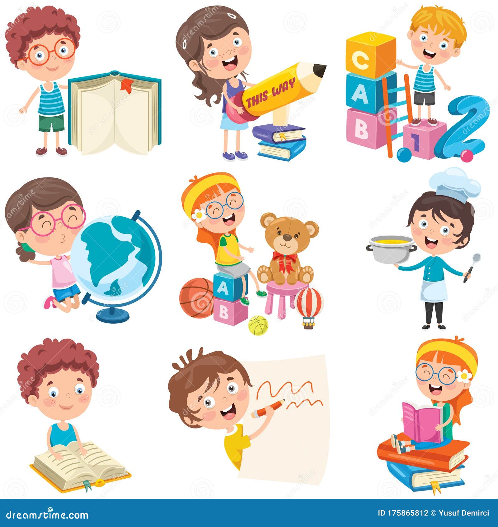Cartoon Man Daily Activities Vector Illustration | CartoonDealer.com ...