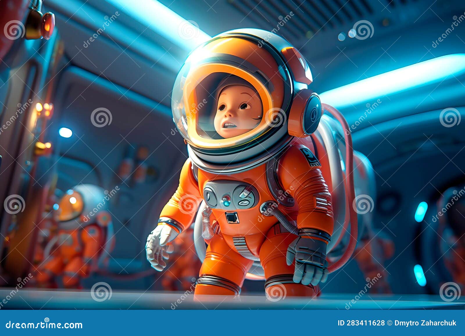 Cartoon Characters Embarking on an Exciting Space Journey Stock ...
