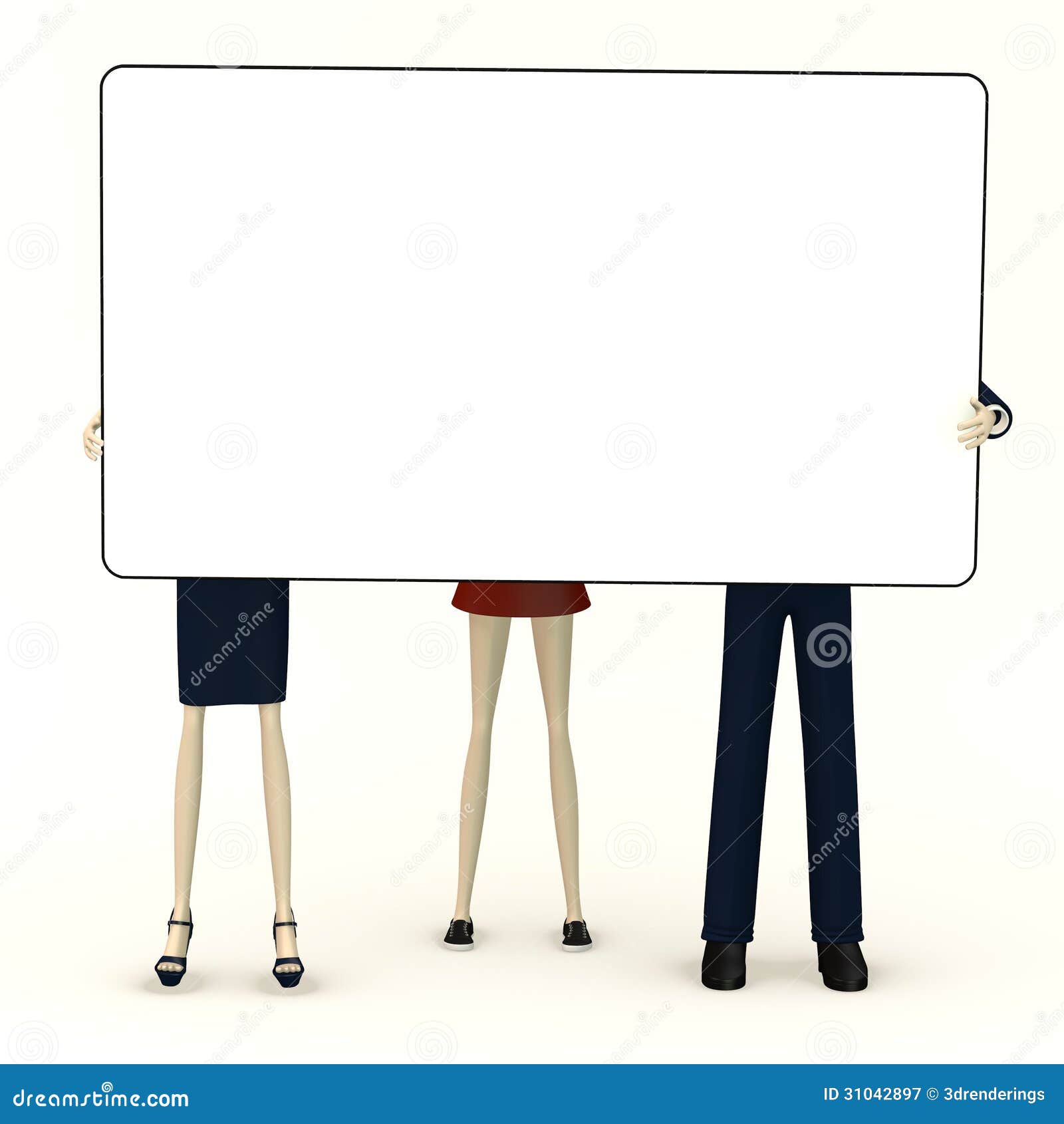 Cartoon Characters with Empty Board Stock Illustration - Illustration ...