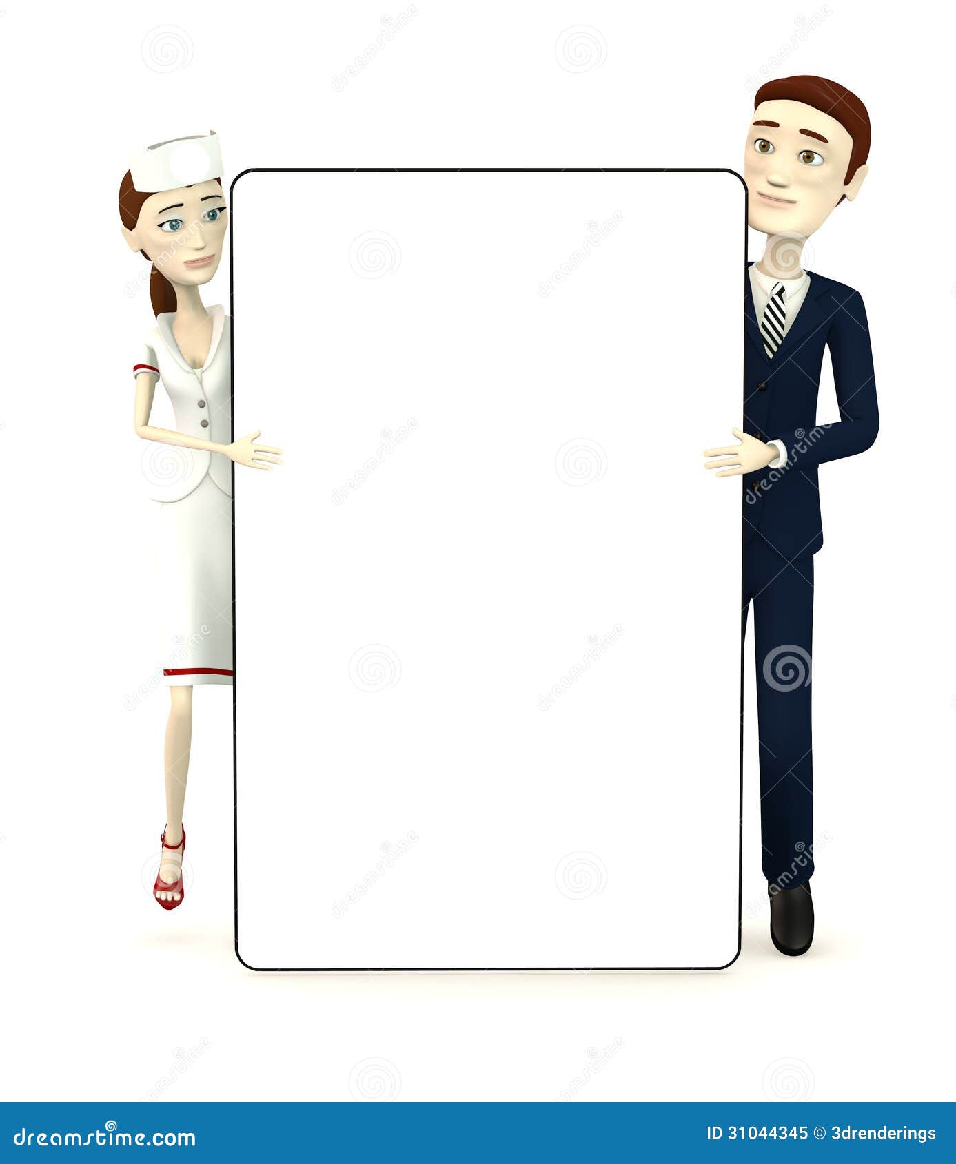 Cartoon Characters with Empty Board Stock Illustration - Illustration ...