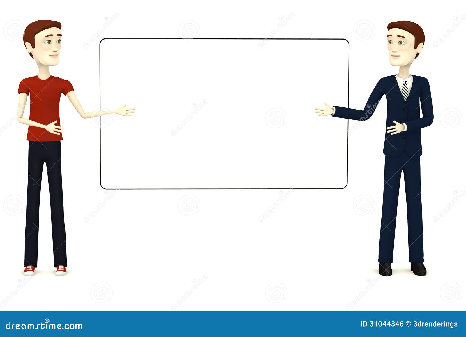 Cartoon Characters with Empty Board Stock Illustration - Illustration ...