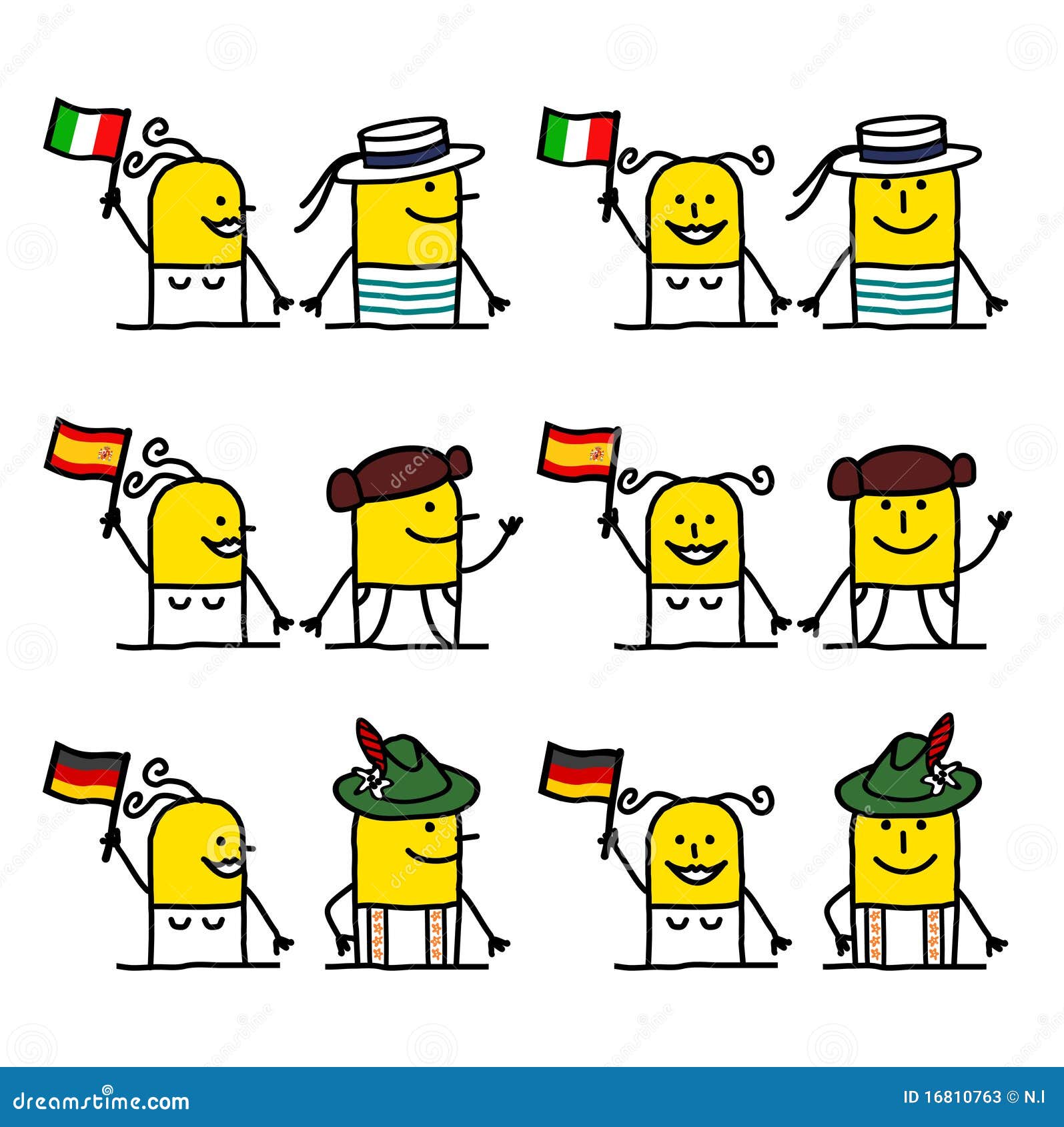 Cartoon Characters - European People Stock Vector - Illustration of ...