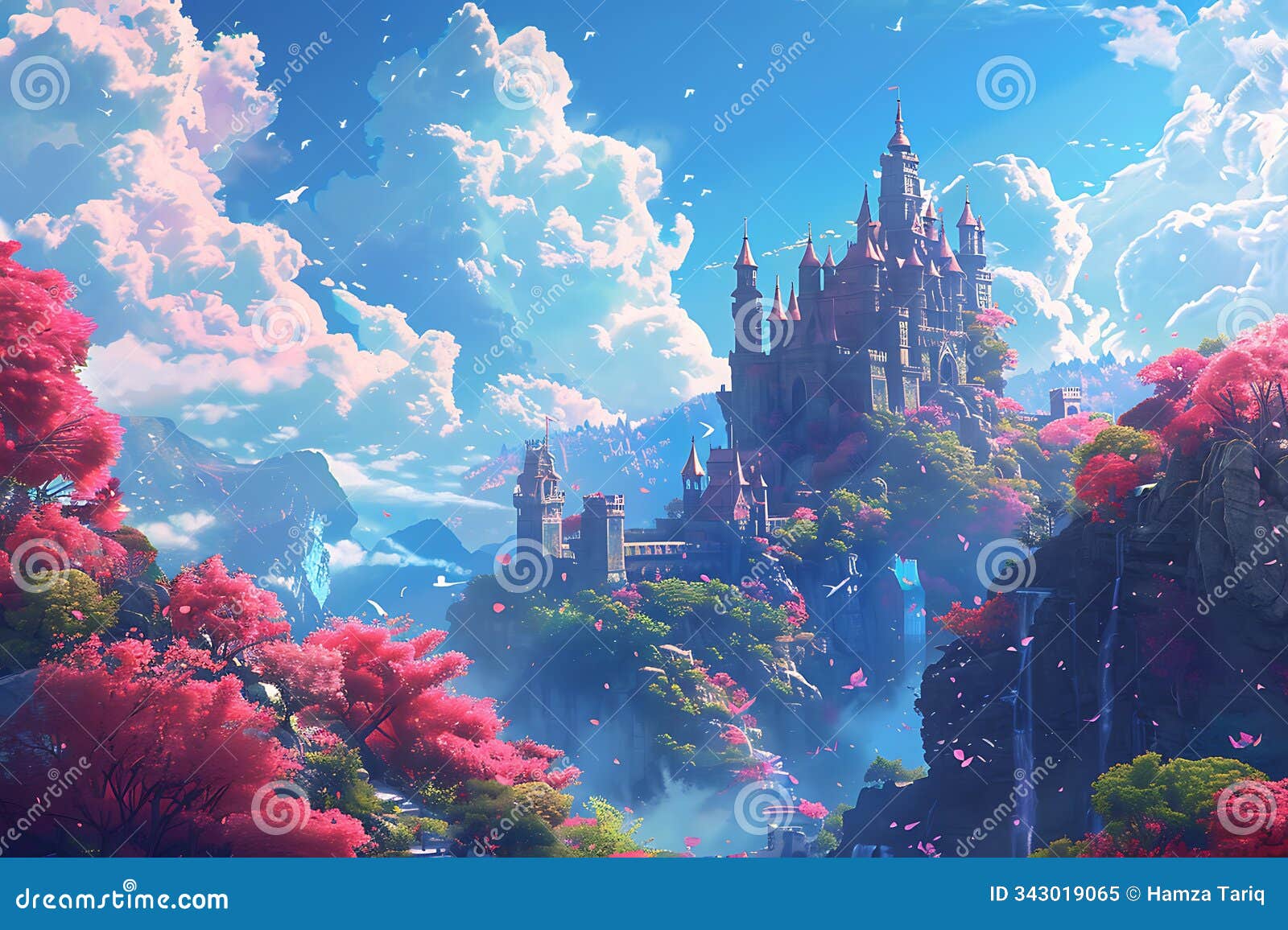Cartoon Characters in a Fantasy Kingdom Stock Illustration ...