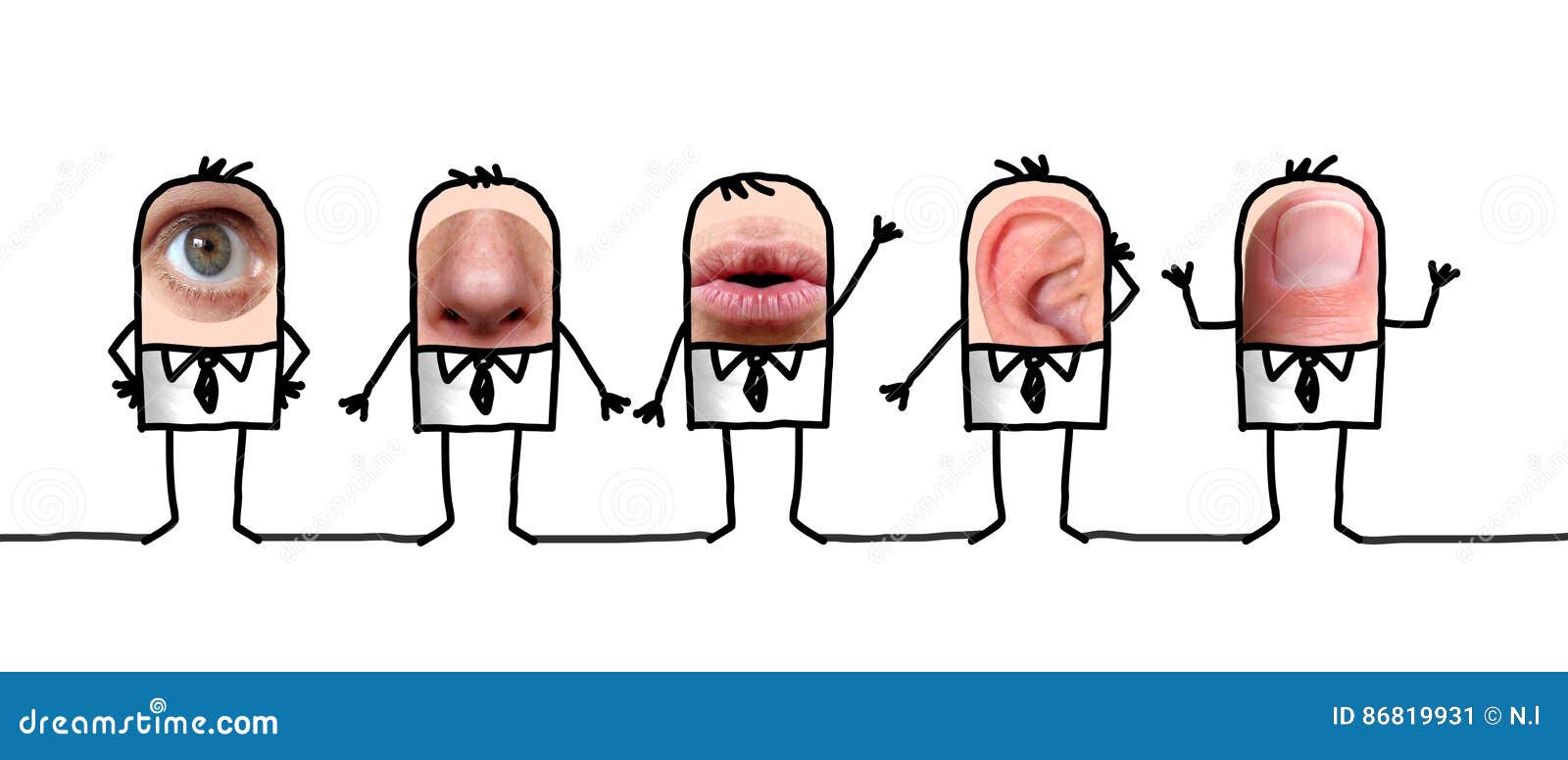 Cartoon Characters and Five Senses Stock Image - Image of montage ...