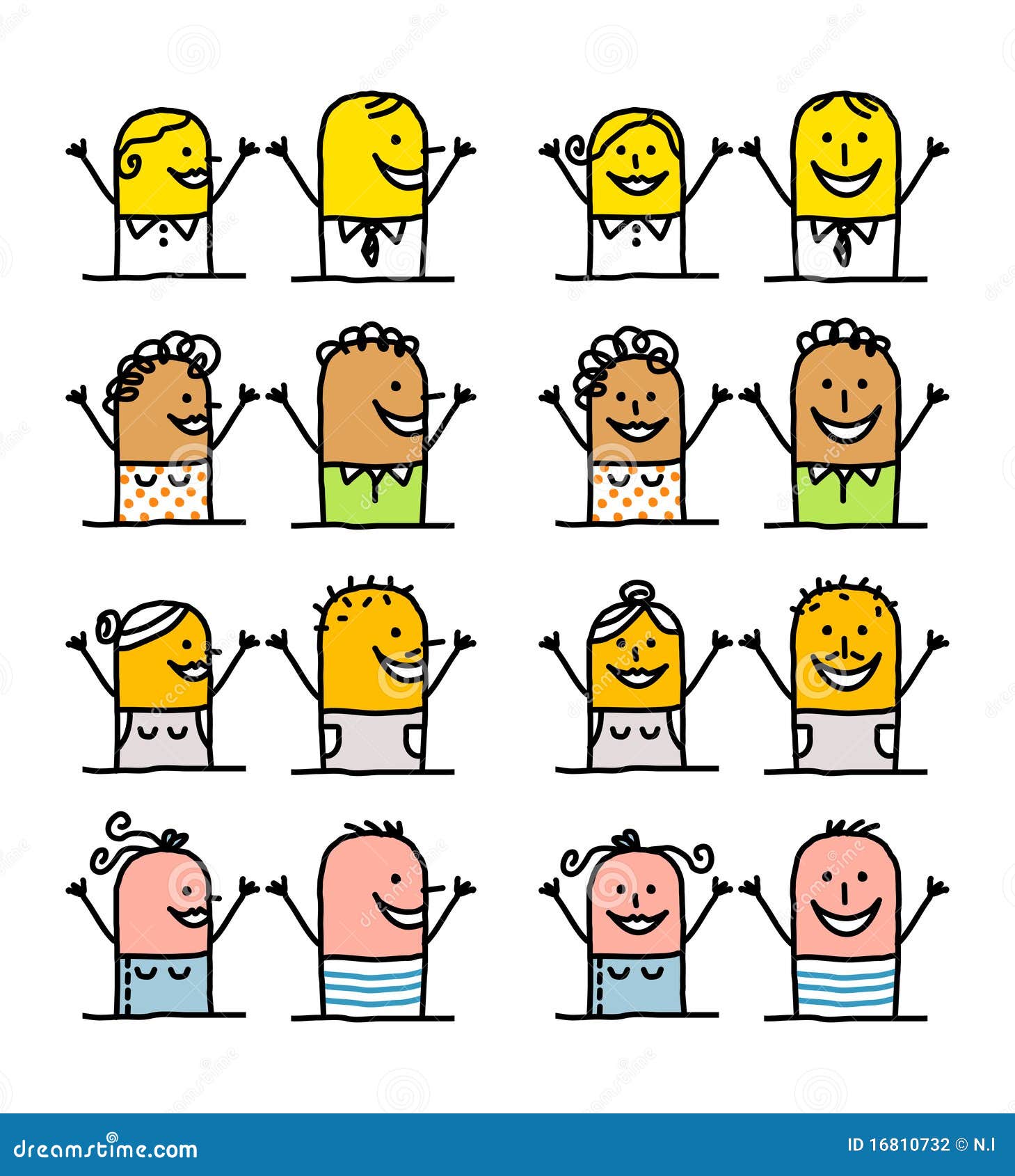 Cartoon Characters - Happy People Stock Vector - Illustration of choice ...