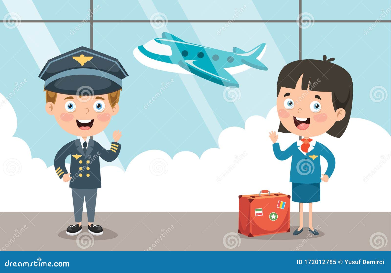 Cartoon Air Hostess Clip Art | CartoonDealer.com #85036129