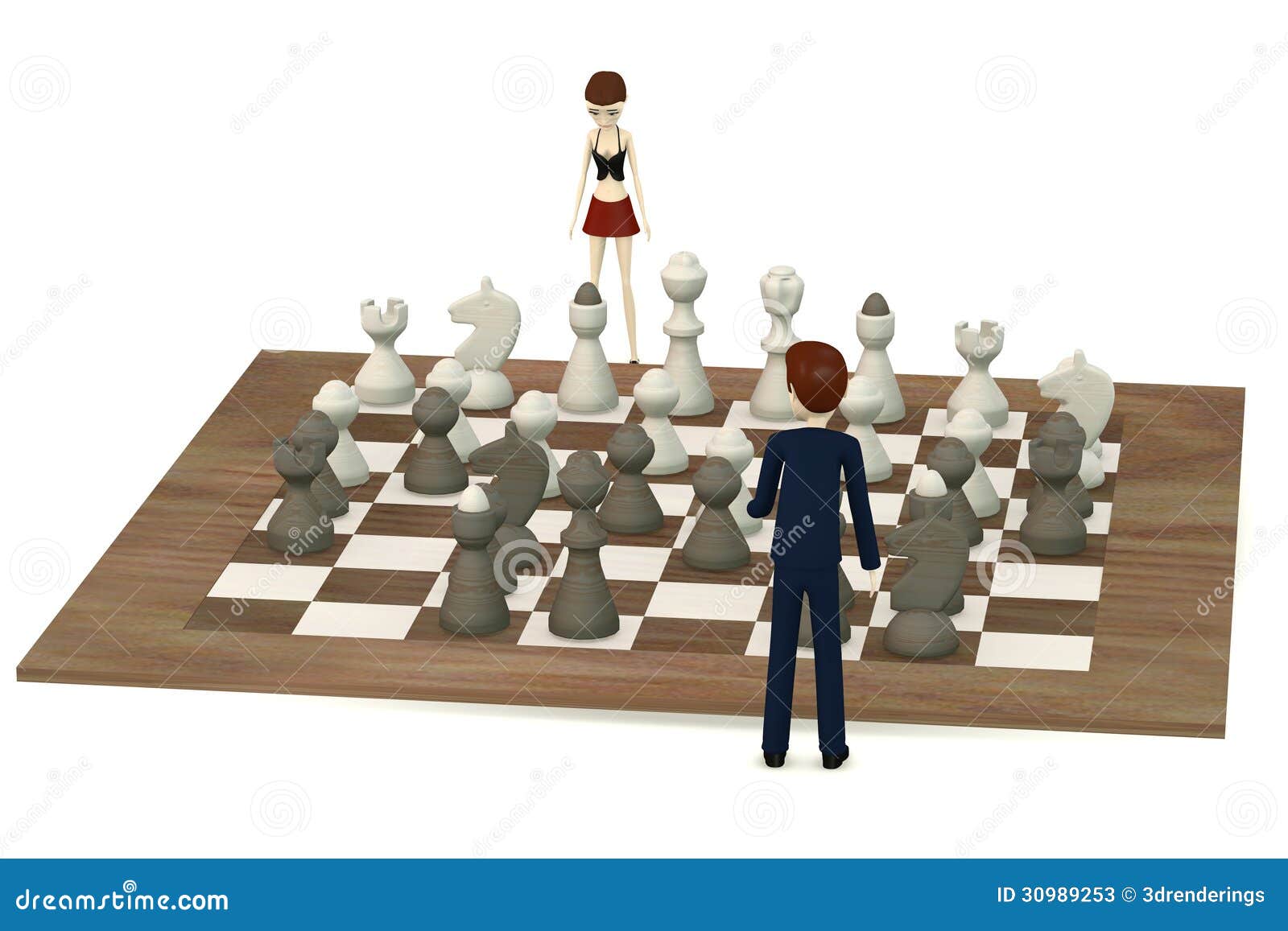 Cartoon Characters Playing Chess Stock Illustration - Illustration of ...