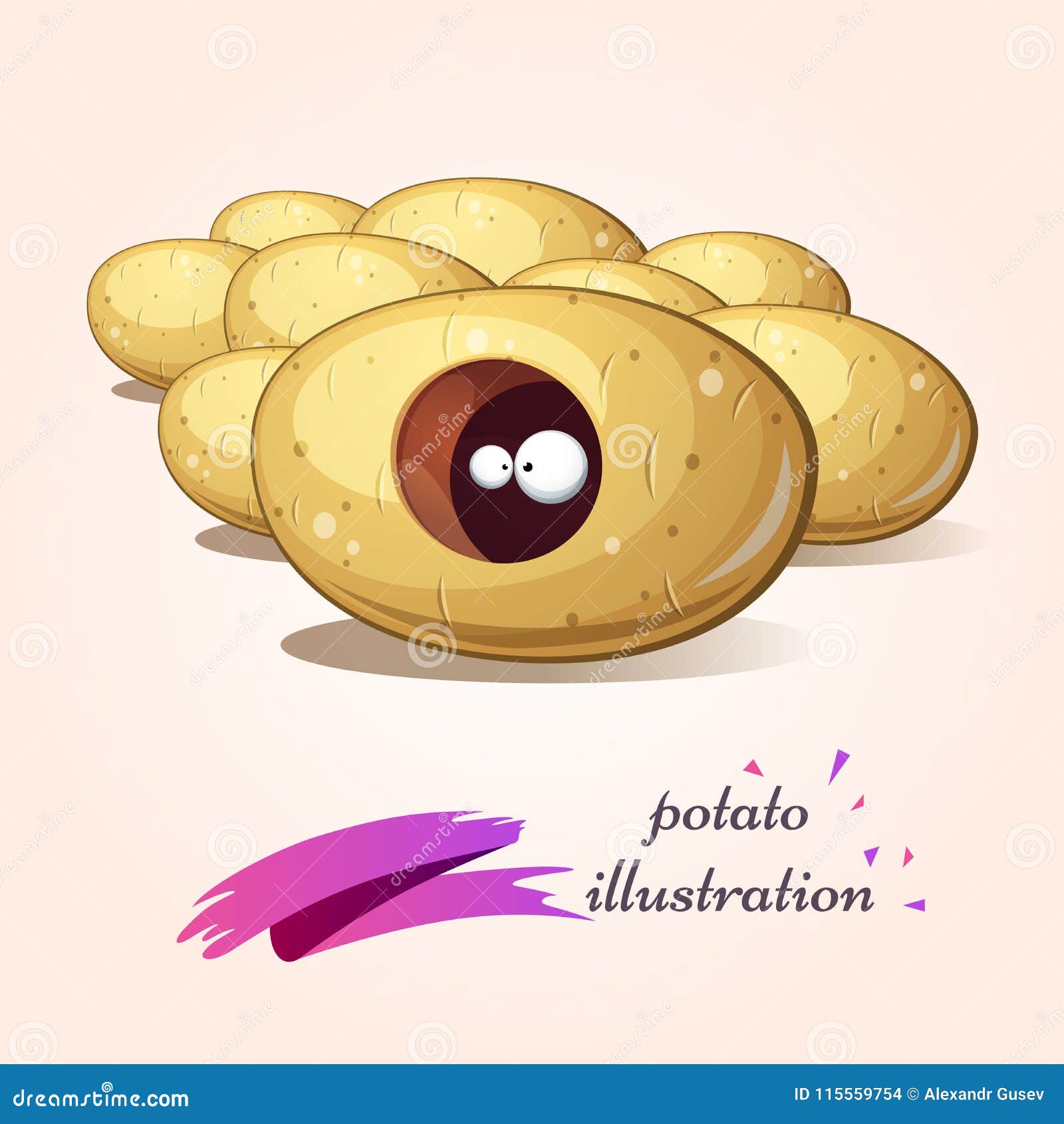 Potato Cute Anime Humanized Smiling Cartoon Vegetable Food Character ...