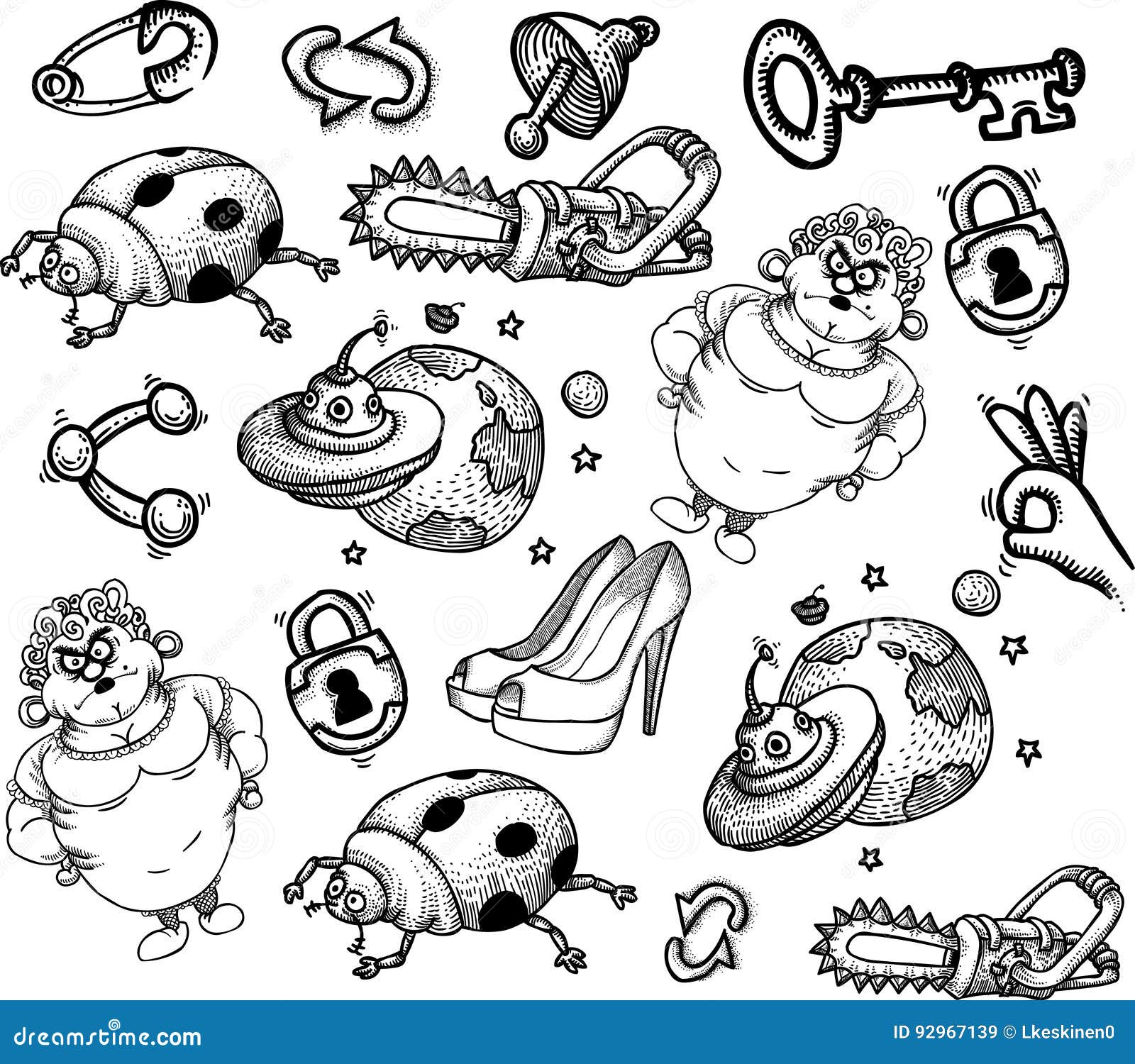 Cartoon Characters Seamless Pattern Stock Vector - Illustration of ...