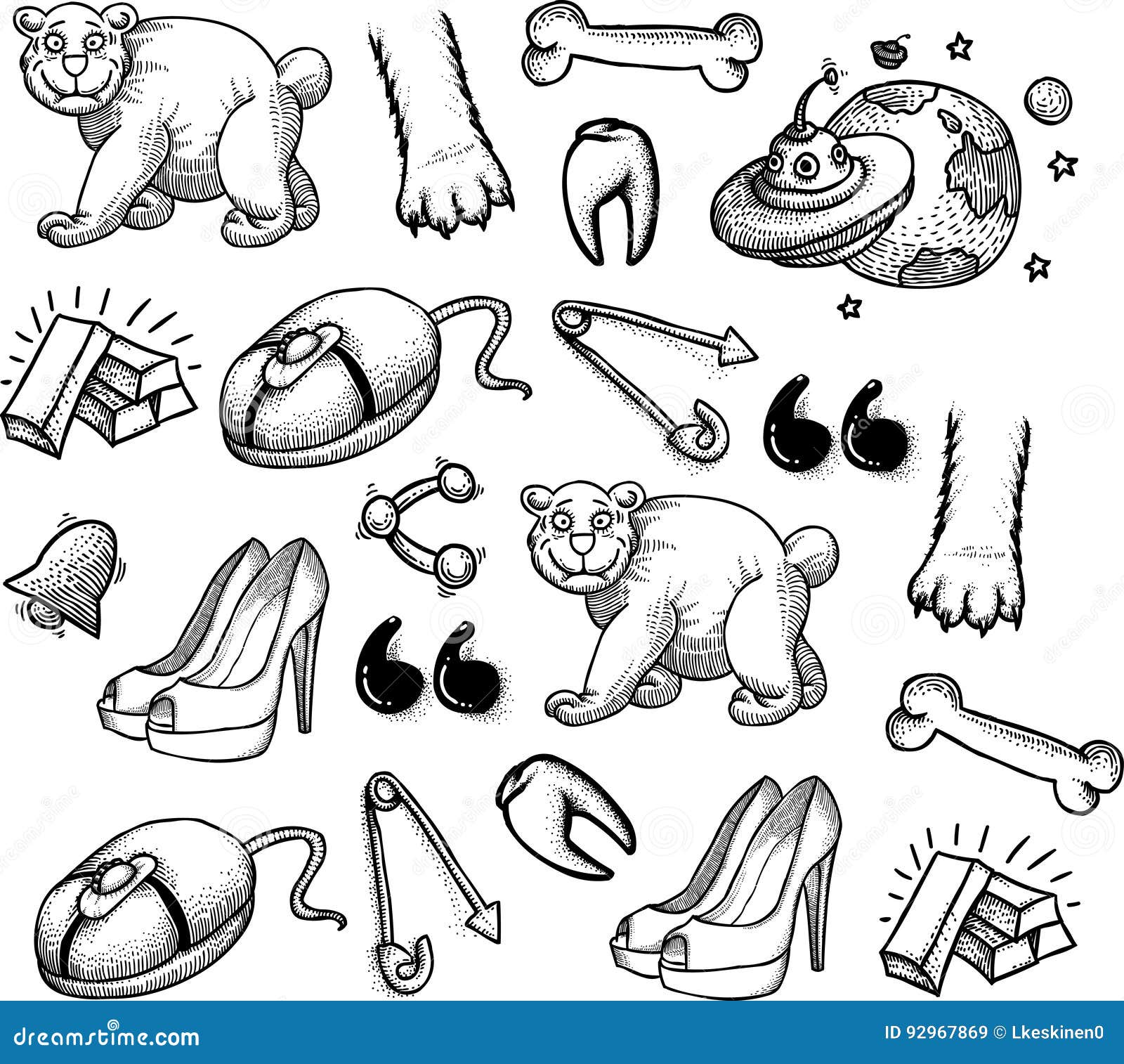 Cartoon Characters Seamless Pattern Stock Vector - Illustration of ...