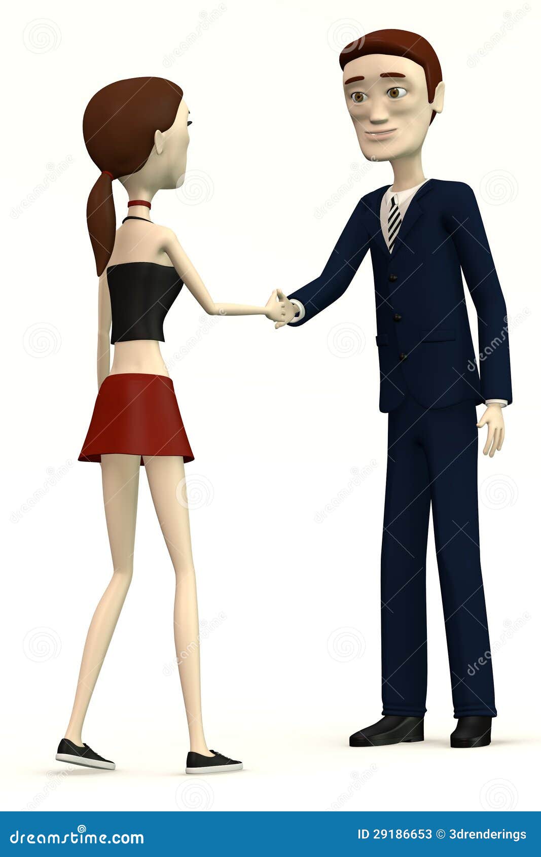 Cartoon Characters Shaking Hands Stock Illustration - Illustration of ...