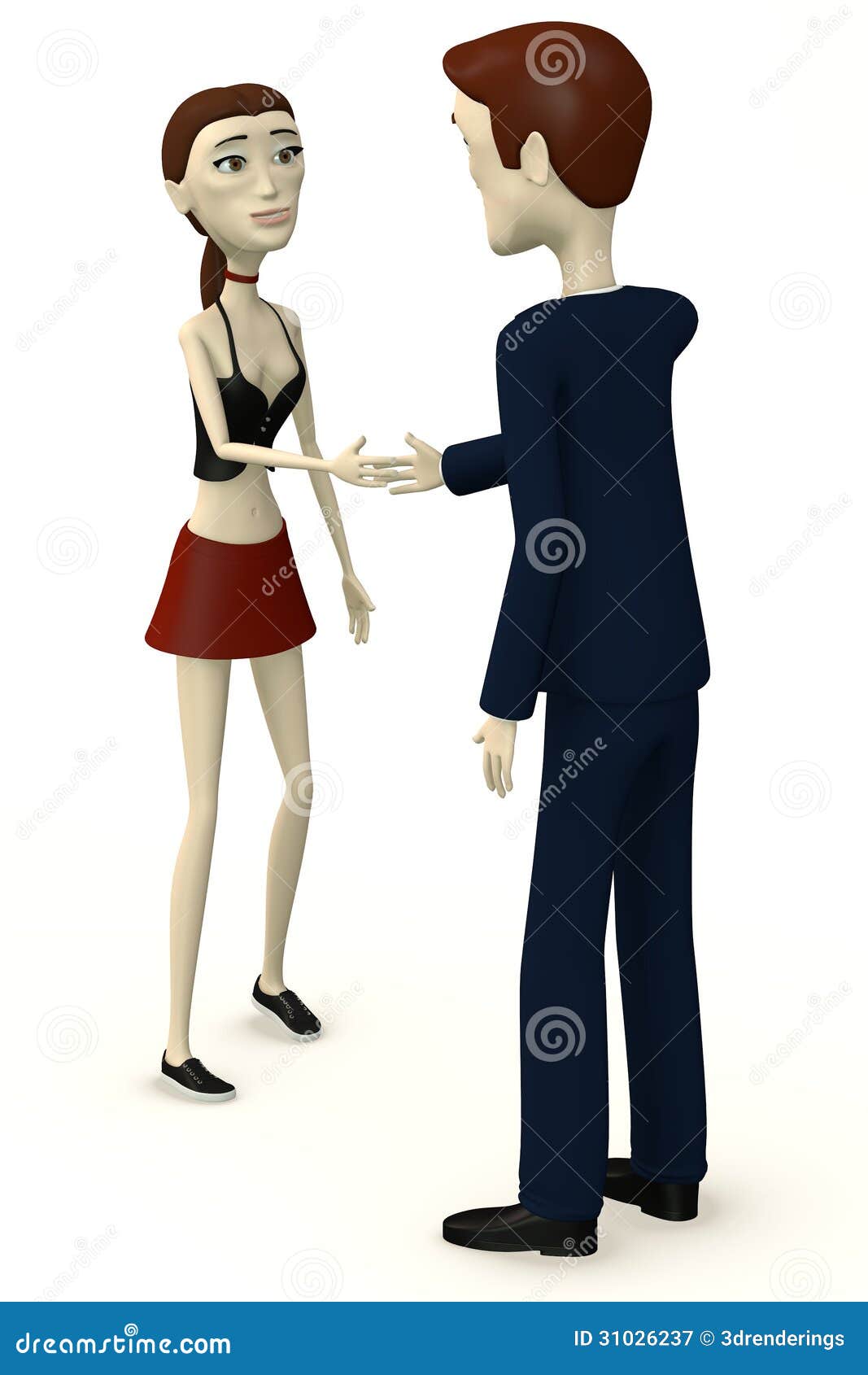 Cartoon Characters Shaking Hands Royalty-Free Stock Photo ...
