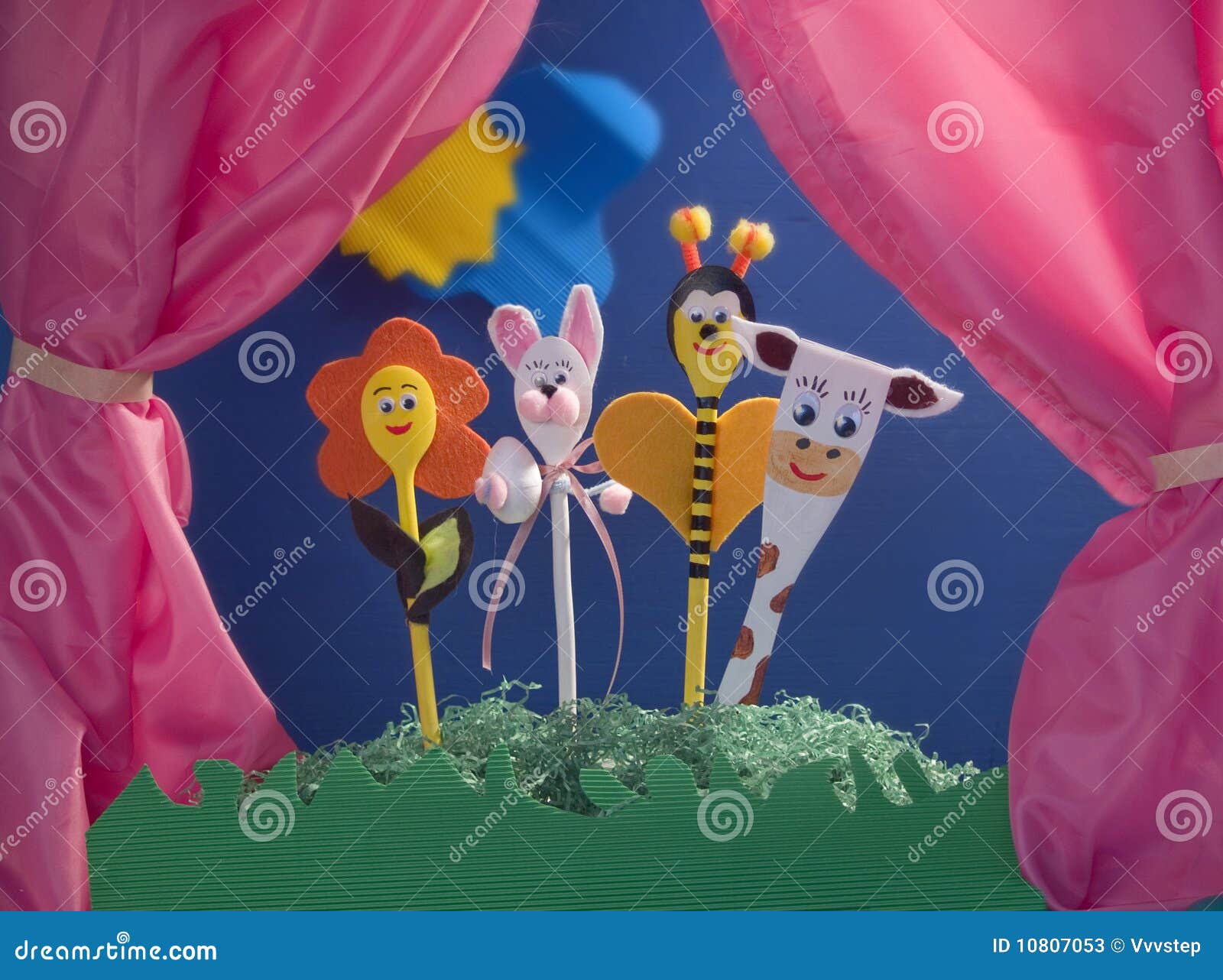 Cartoon Characters on Stage Stock Illustration - Illustration of ...