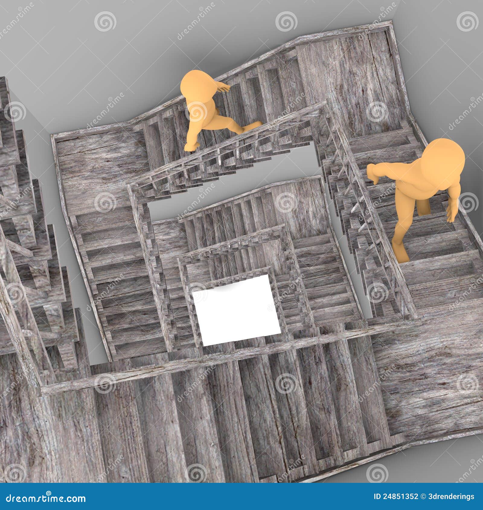 Cartoon Characters Walk into Upstairs Stock Illustration - Illustration ...