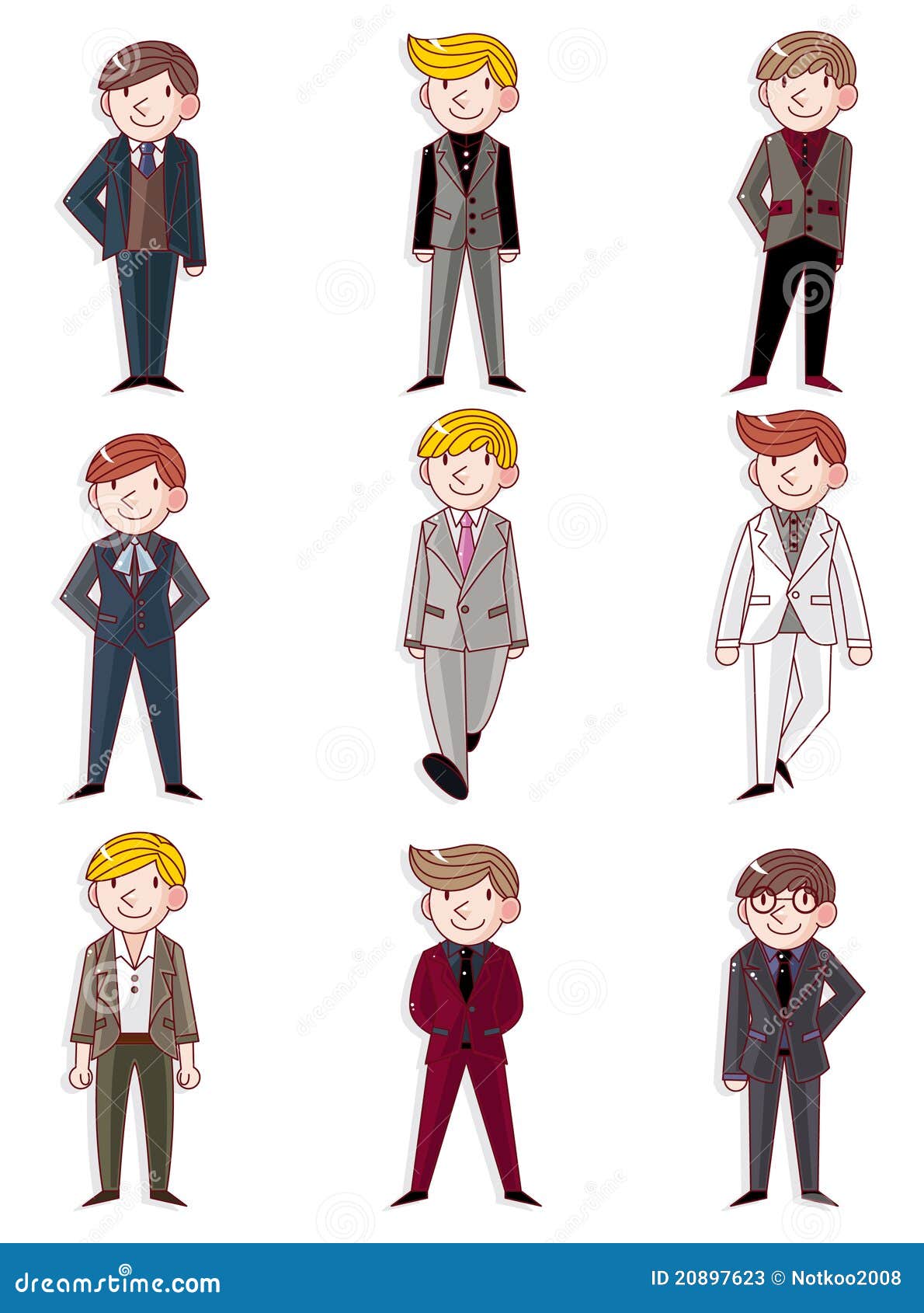 Cartoon Charming Young Man Icon Stock Vector - Illustration of people ...