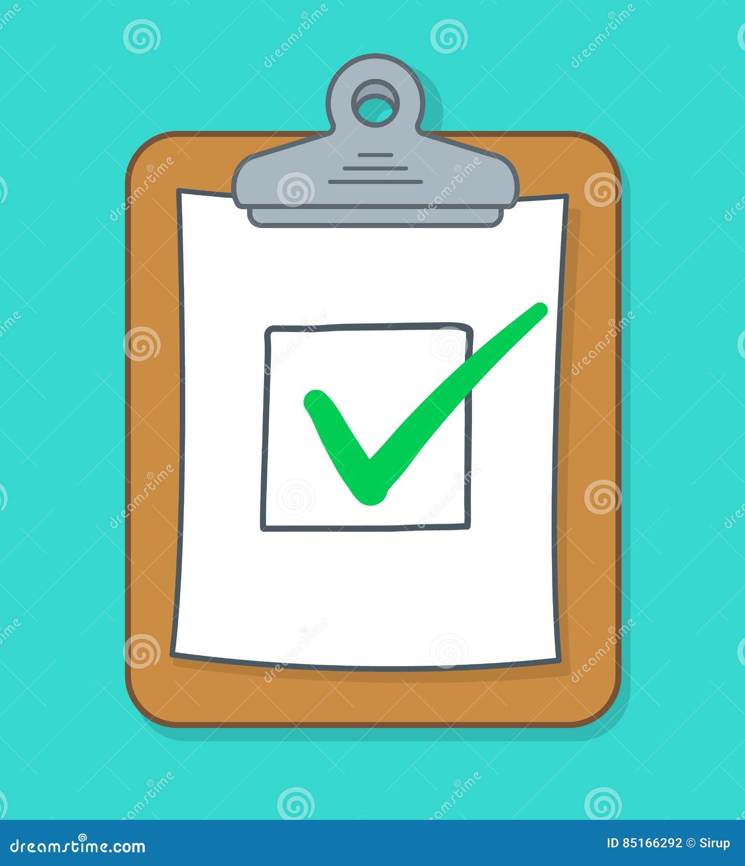 Cartoon Check Box on Clipboard Stock Vector - Illustration of clipboard ...