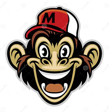 Cartoon of Cheerful Monkey Face Stock Vector - Illustration of cartoon ...