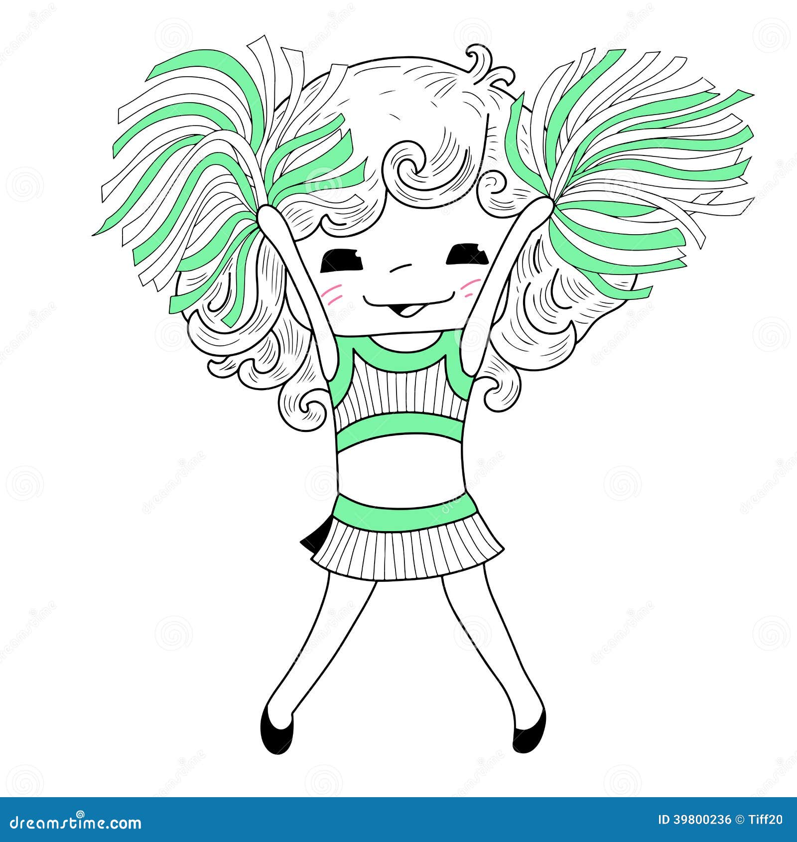 Cheerleader Sketch Cheerleading Vector Sketch Llustration Girl ...