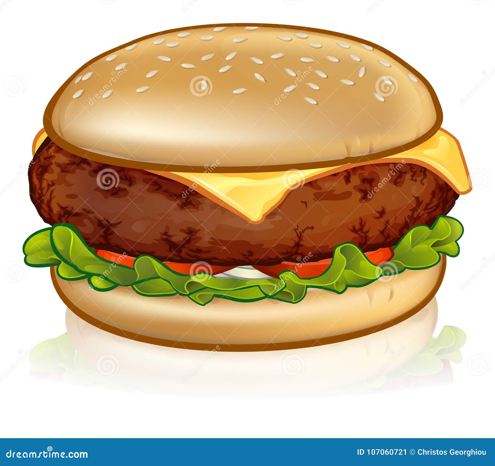 Cartoon Cheese Burger stock vector. Illustration of cheese - 107060721
