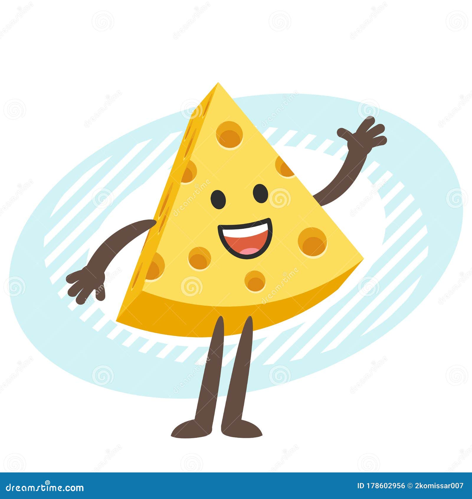 Cartoon Cheese Character Waving in Greeting. Vector Illustration Stock ...