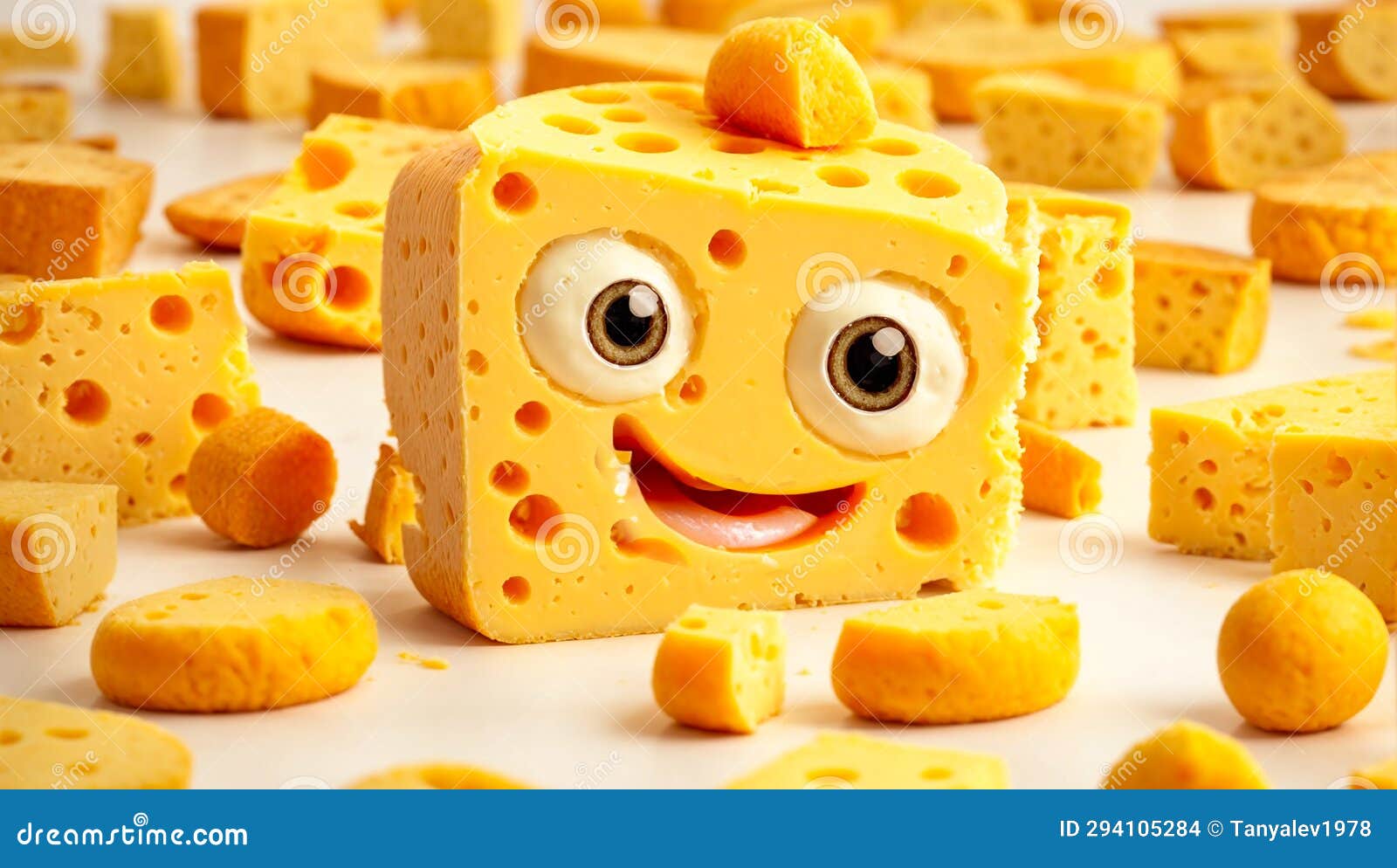 Cartoon cheese with eyes stock illustration. Illustration of milk ...