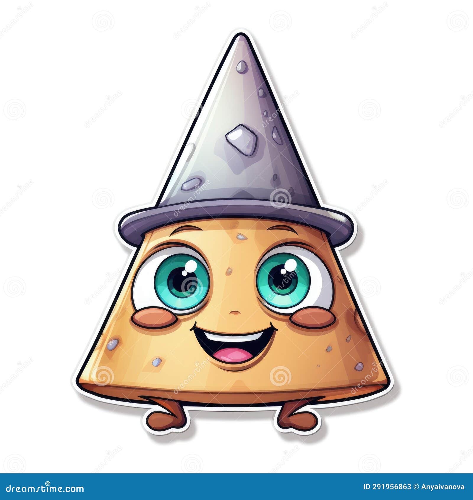 A Cartoon Cheese Triangle with Eyes and a Face. Stock Illustration ...