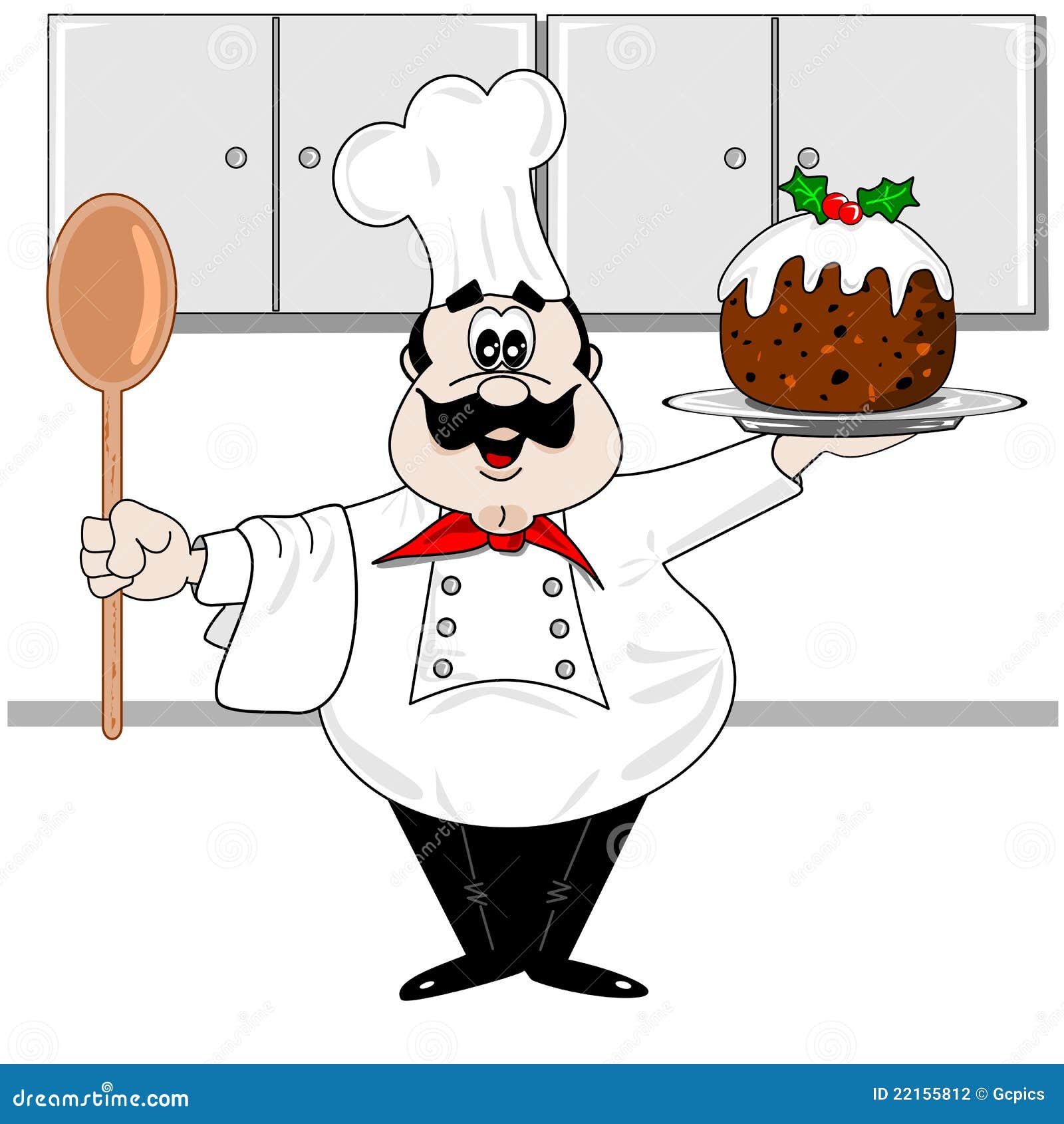 Cartoon chef stock vector. Illustration of seasonal, merry - 22155812