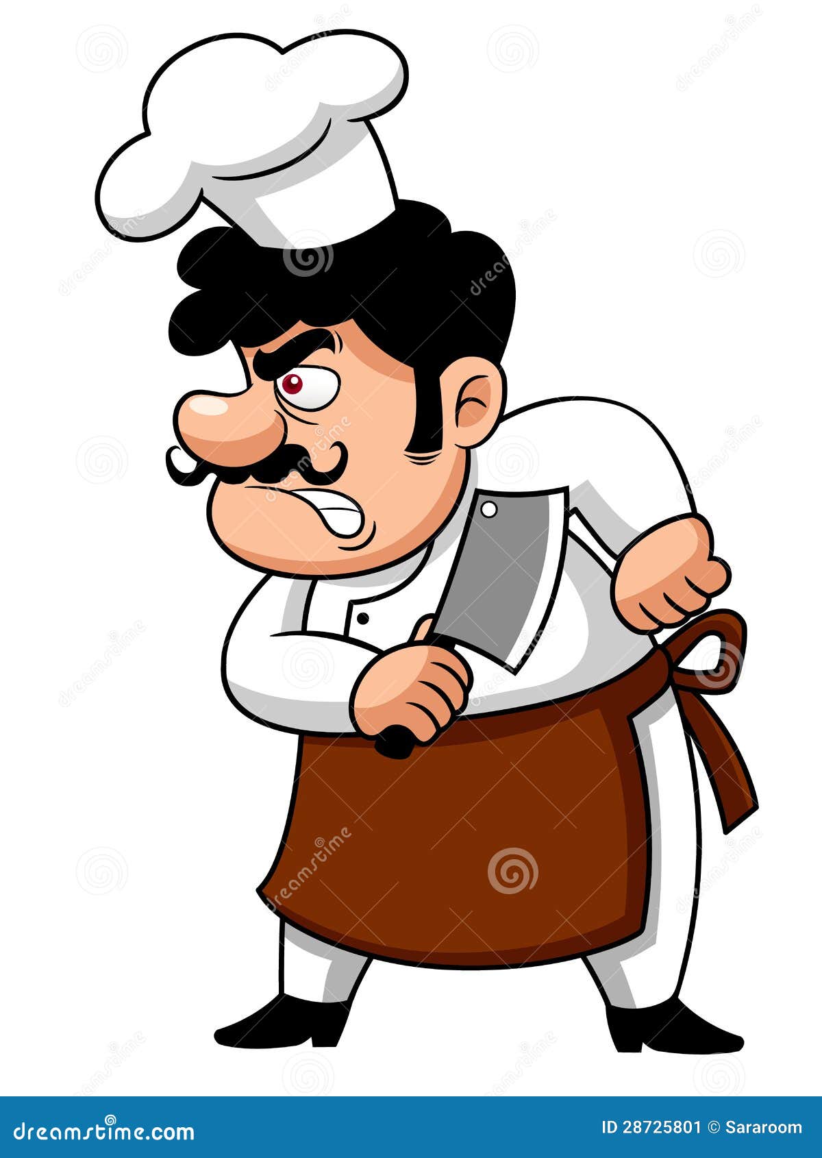 Cartoon Chef angry stock vector. Illustration of hand - 28725801