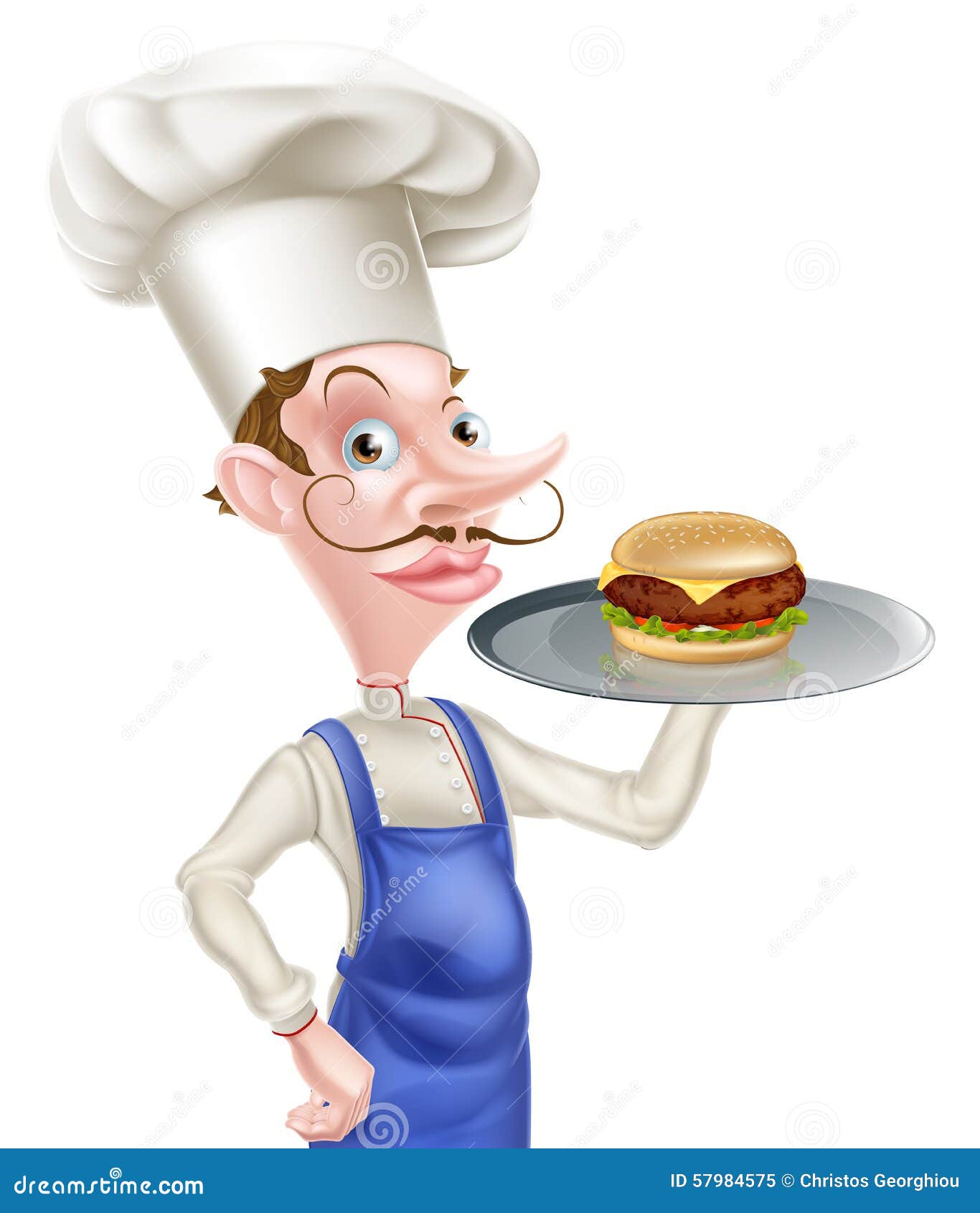 Cartoon Chef Burger stock vector. Illustration of catering - 57984575
