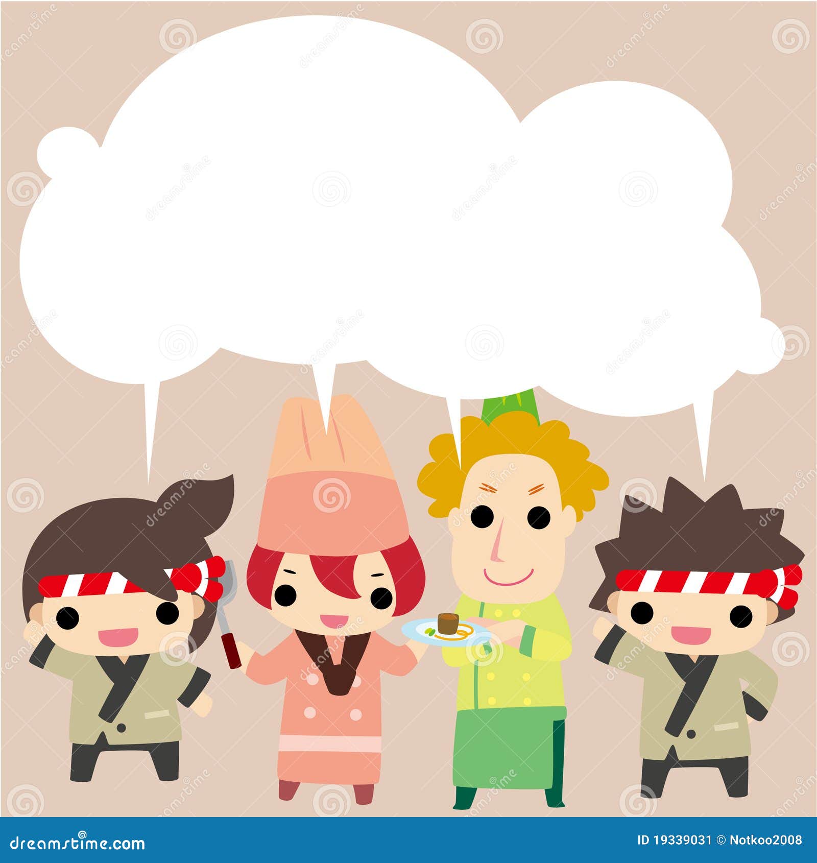 Cartoon chef card stock vector. Illustration of apron - 19339031