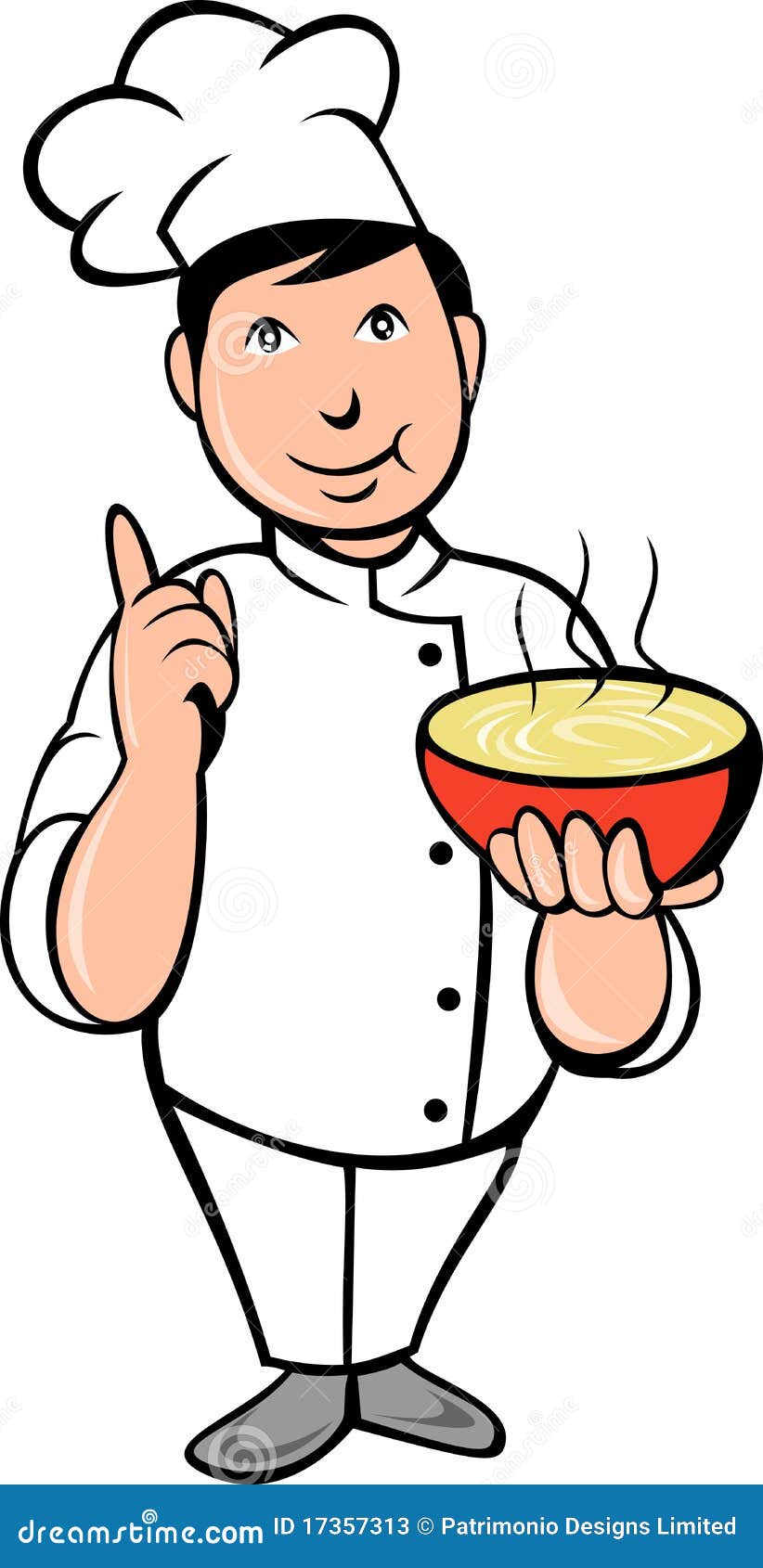 Cartoon Chef Cook Bowl Soup Stock Illustration - Illustration of ...