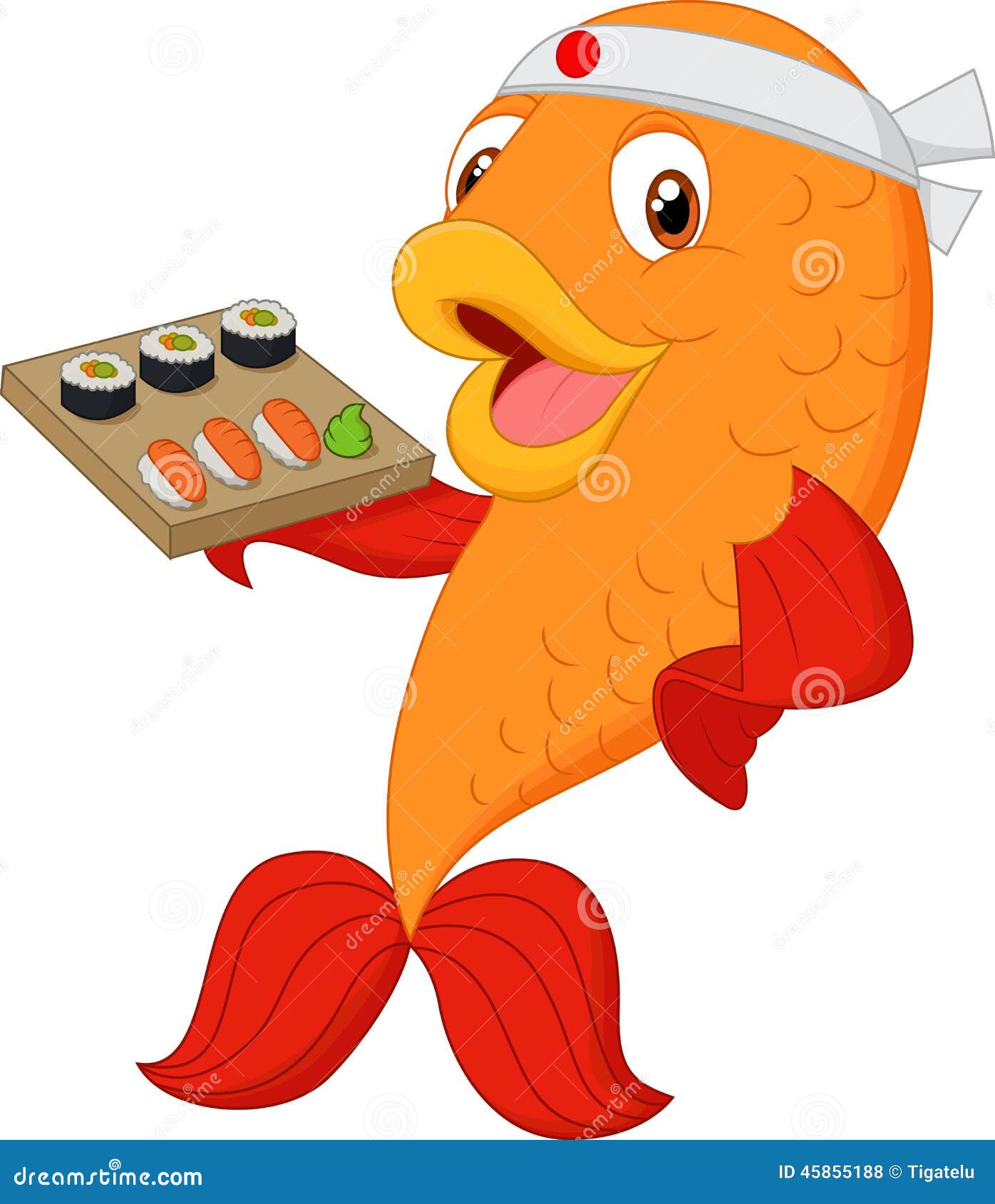 Chef With Fish Clip Art Cartoon Vector | CartoonDealer.com #232316617