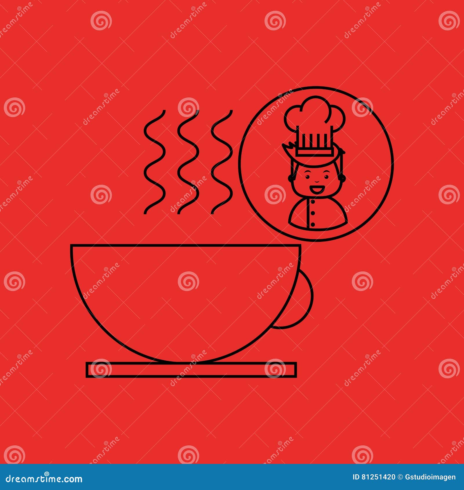 Cartoon Chef Gourmet Hot Cup Coffee Stock Vector - Illustration of cook ...