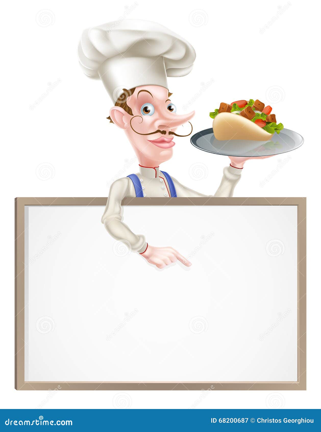 Cartoon Chef Kebab Sign stock vector. Illustration of chef - 68200687