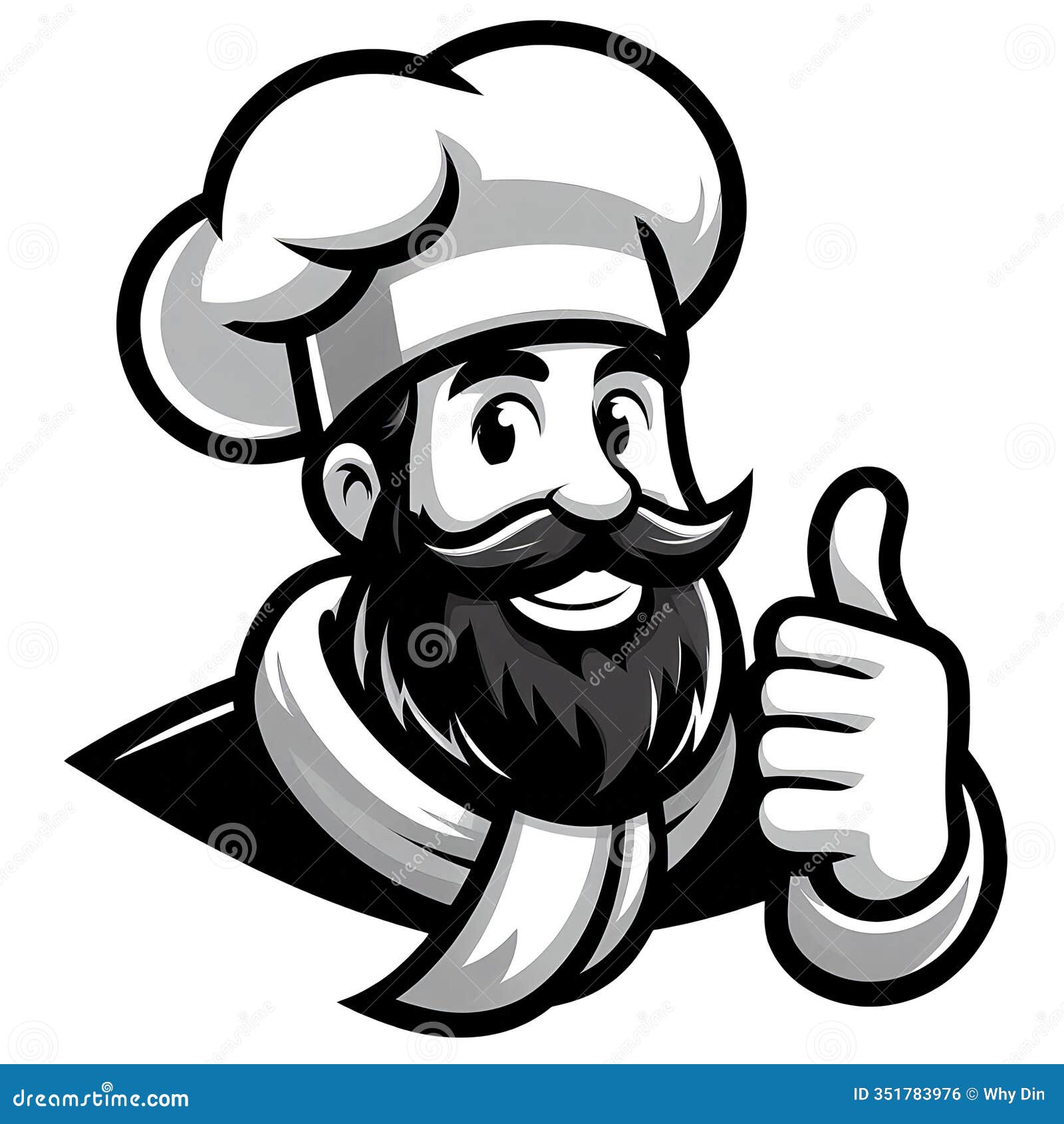 Cartoon Chef Mascot Illustration with Thumbs Up Stock Illustration ...