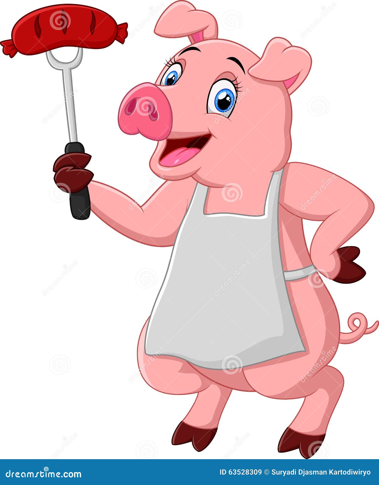 Cartoon chef pig stock vector. Illustration of food, dinner - 63528309
