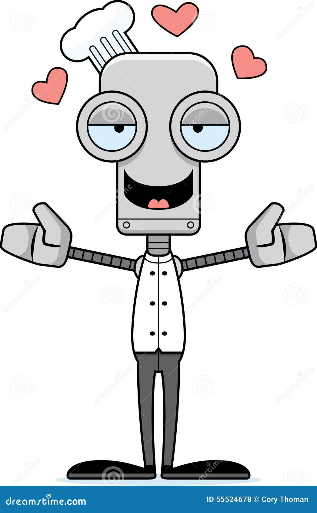 Cartoon Chef Robot Hug stock vector. Illustration of technology - 55524678