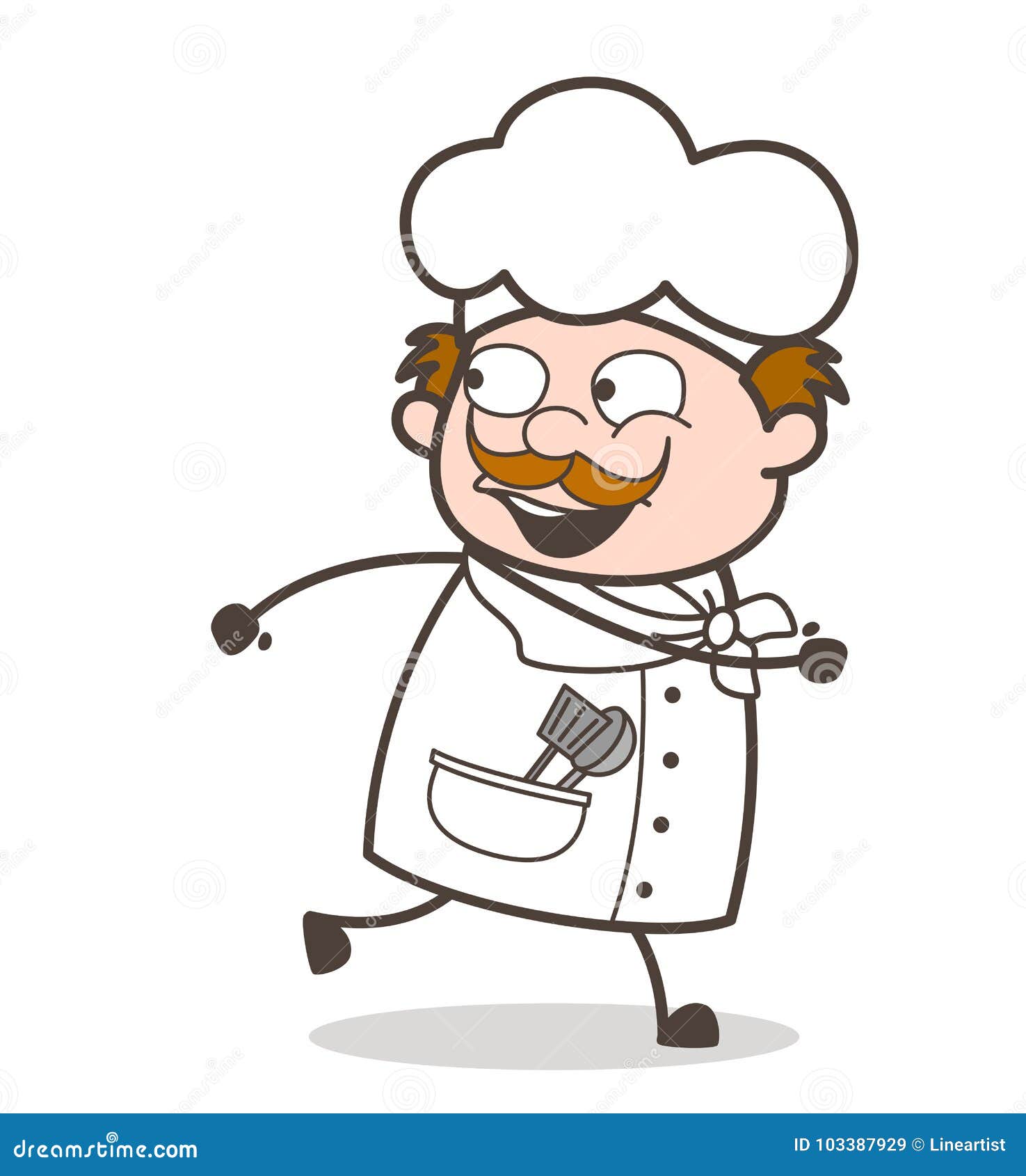 Cartoon Chef Running Action Vector Illustration Stock Illustration ...
