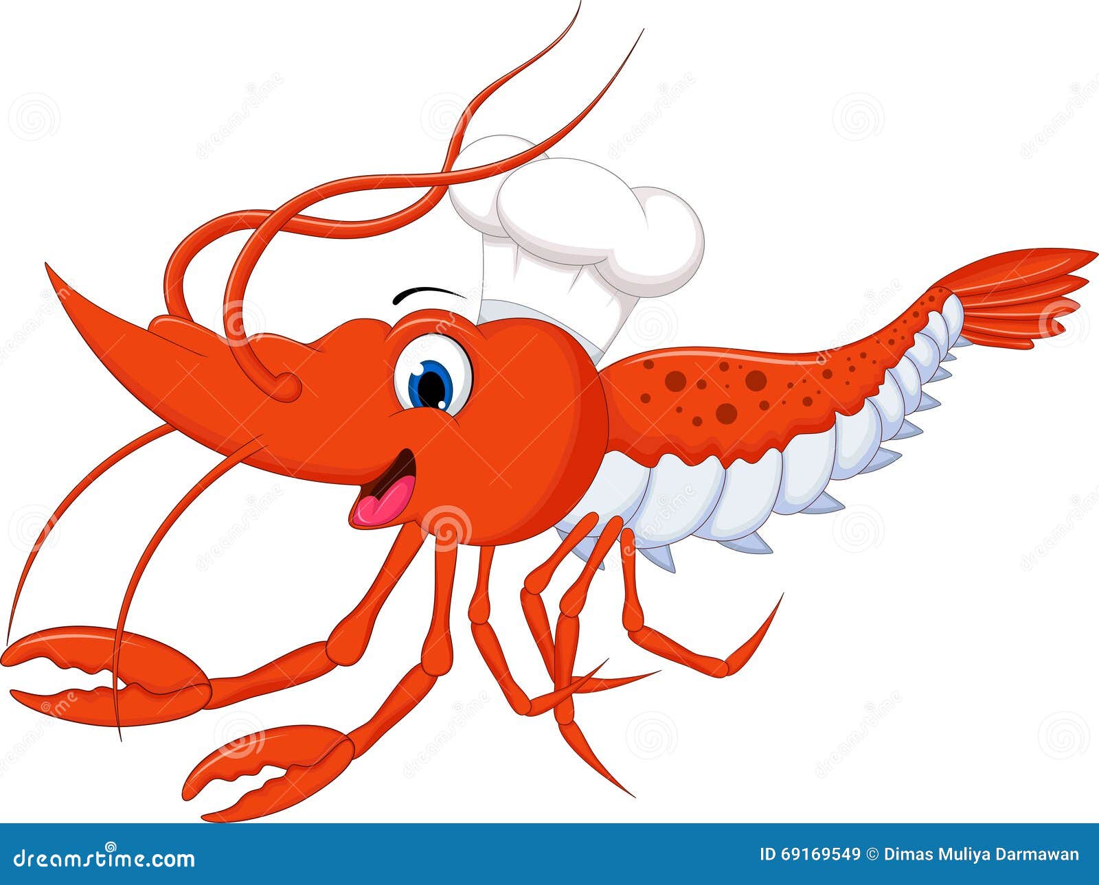 Cartoon chef shrimp stock illustration. Illustration of chef - 69169549