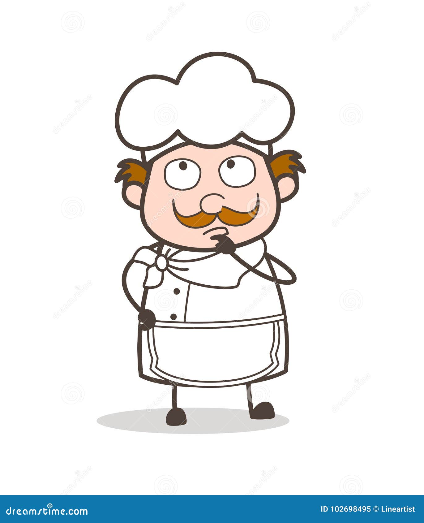Cartoon Chef Thinking Face Vector Illustration Stock Illustration ...