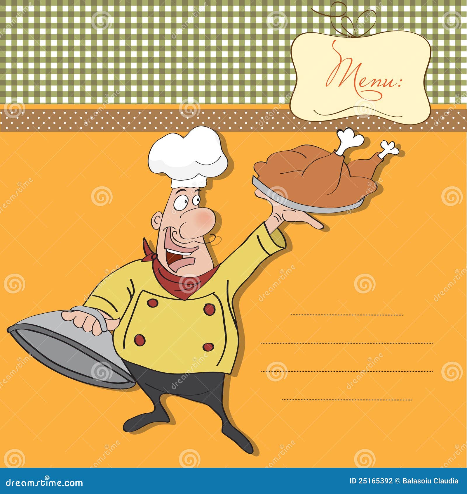 Cartoon Chef With Tray Of Food In Hand Stock Photo | CartoonDealer.com ...