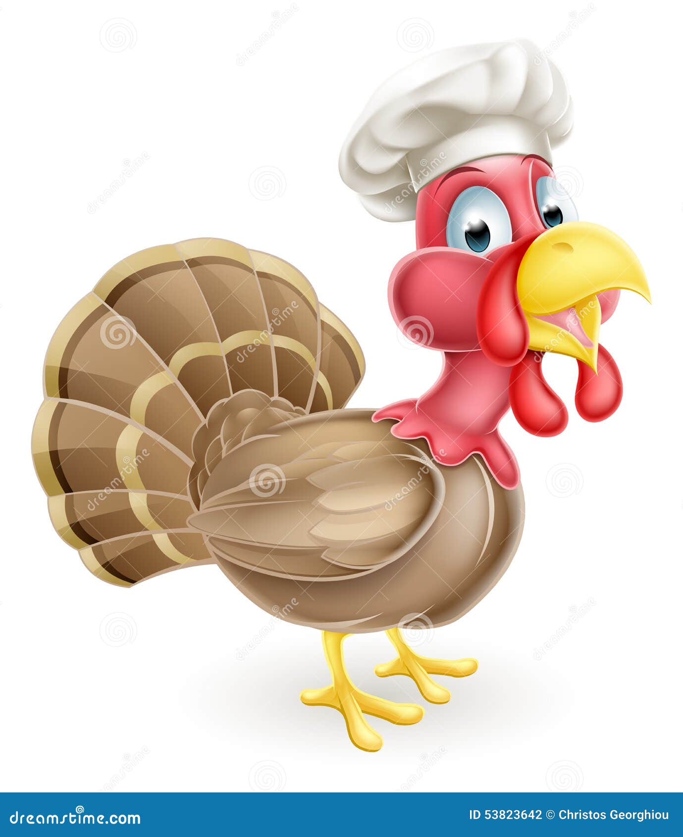 Cartoon Chef Turkey stock vector. Illustration of alive - 53823642