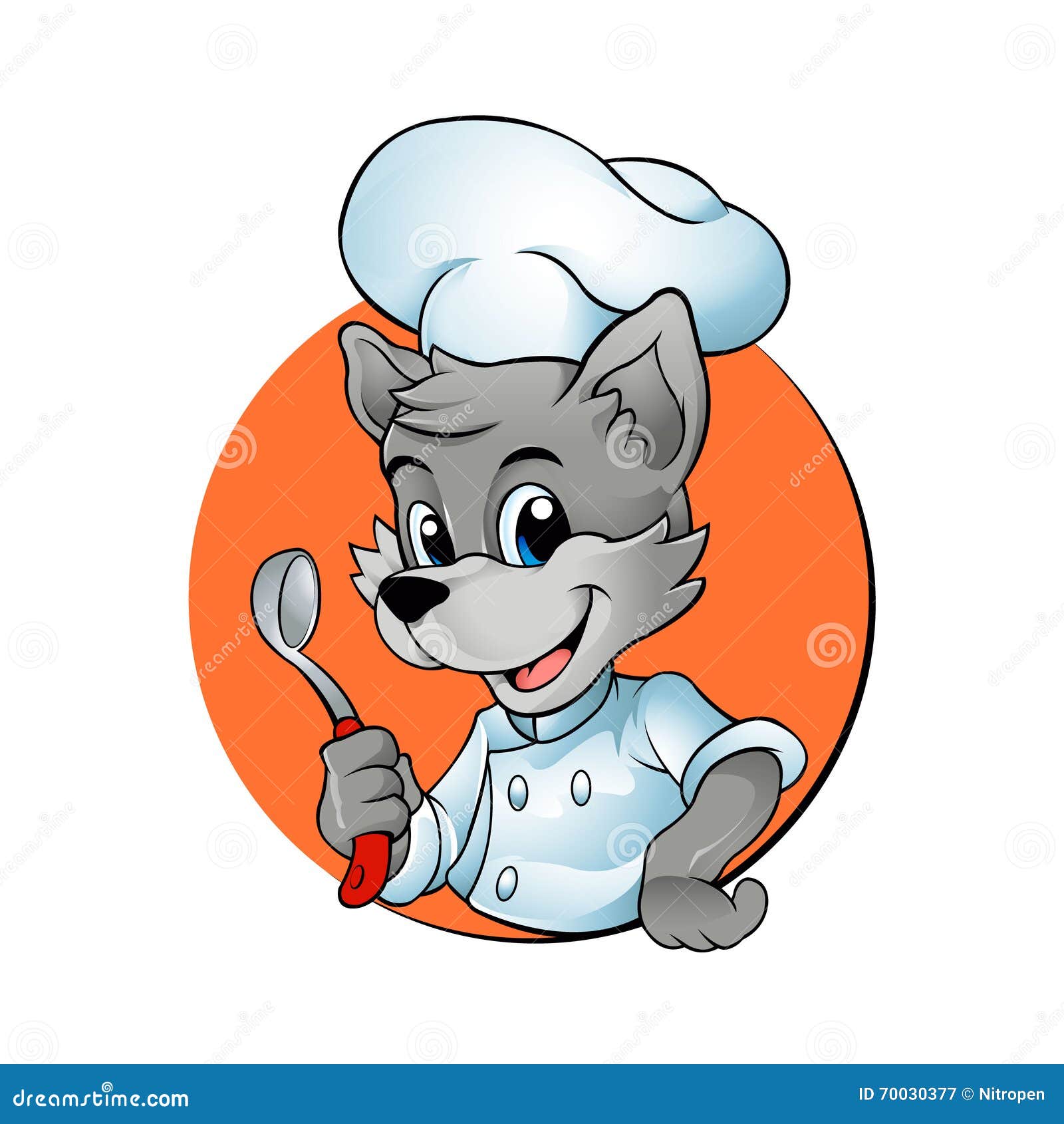 Wolf Chef Cartoon Restaurant Mascot Sign Vector Illustration ...