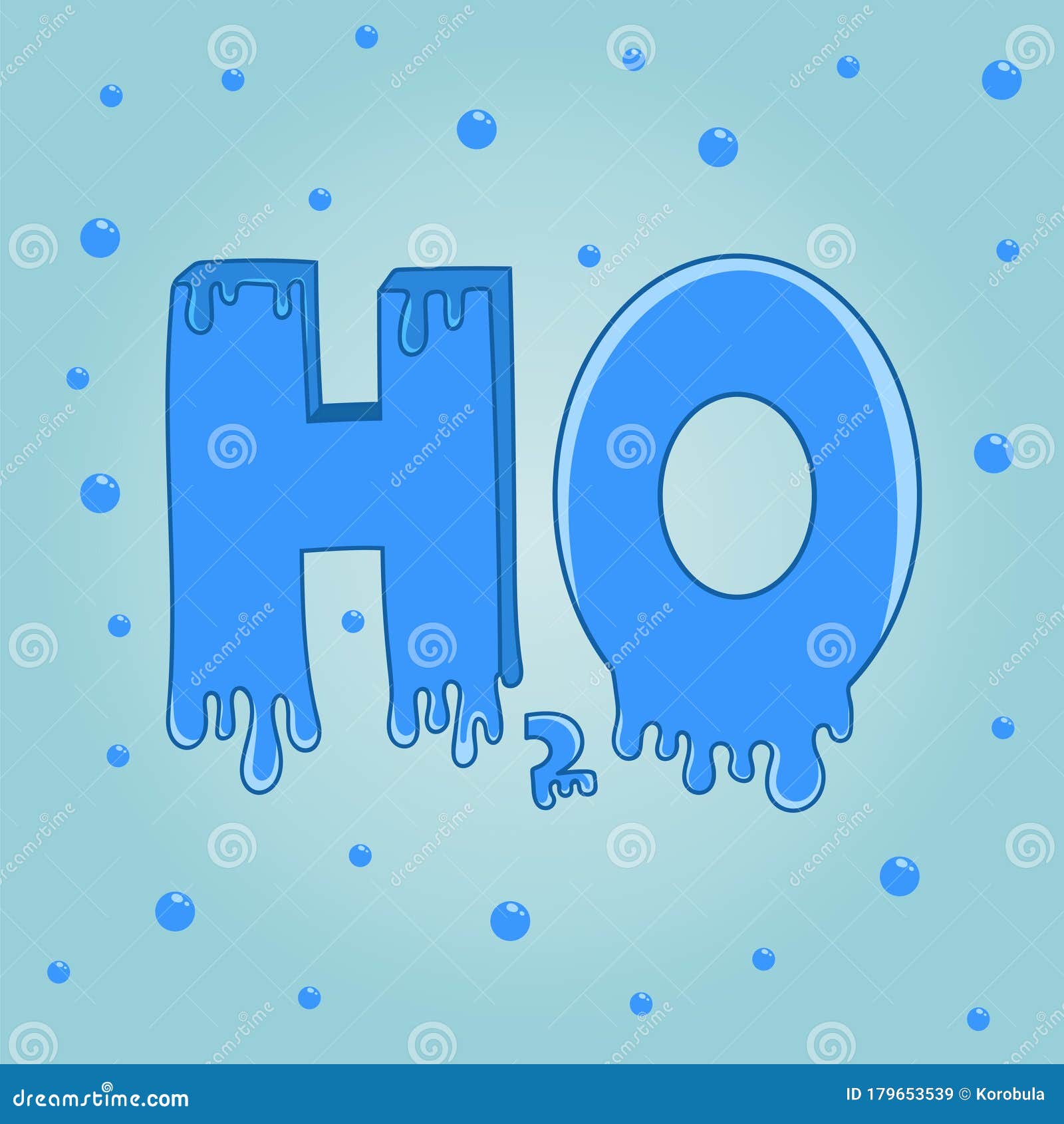 Cartoon the Chemical Formula for Water, Vector Illustration Stock ...