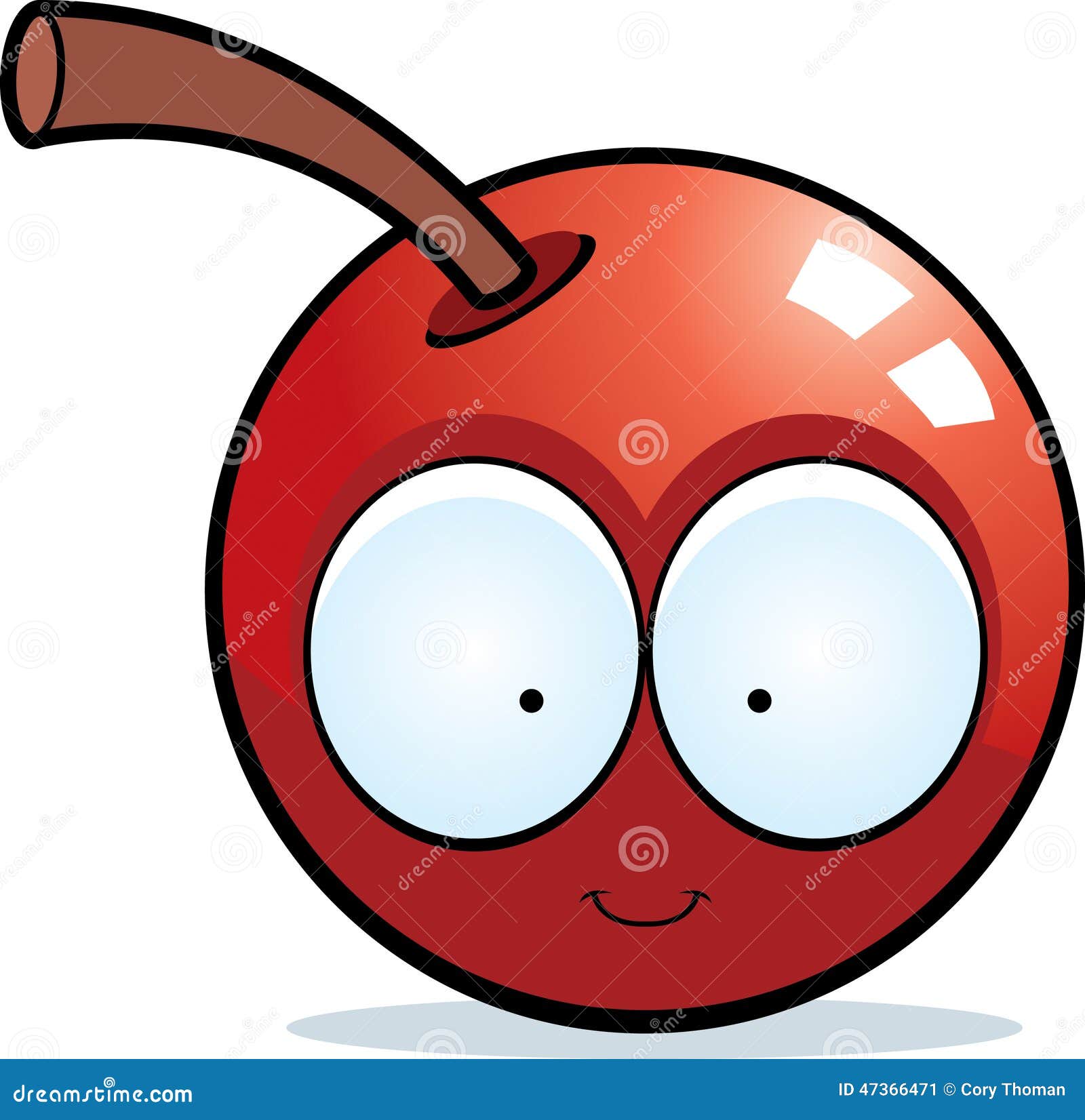 Cartoon Cherry Smiling stock vector. Illustration of clip - 47366471