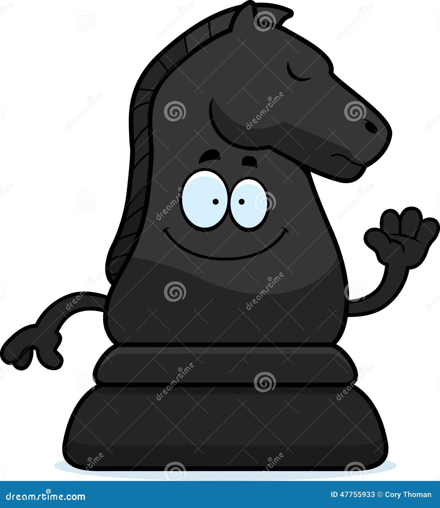 Cartoon Chess Knight Waving Stock Vector - Illustration of pieces ...